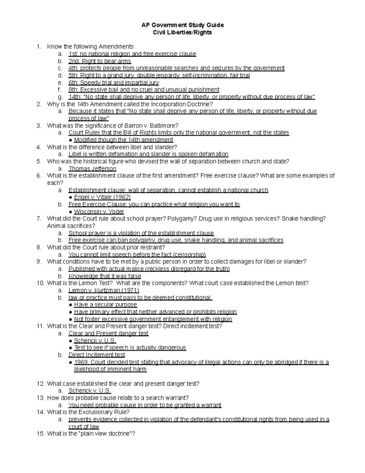 Cassidy Ferrara - AP GOV Unit 3 Study Guide - 10078916 - AP Government ...