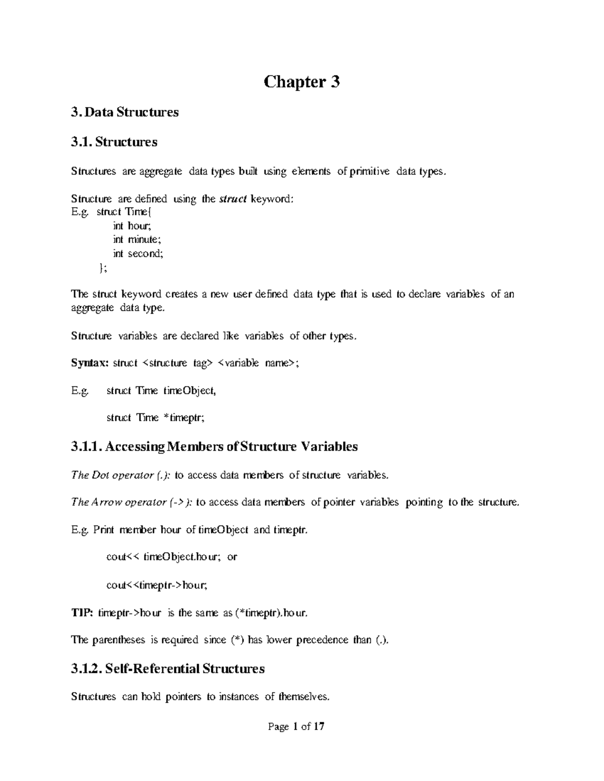 Chapter 3 - Data structure and algorithm - Chapter 3 3. Data Structures ...