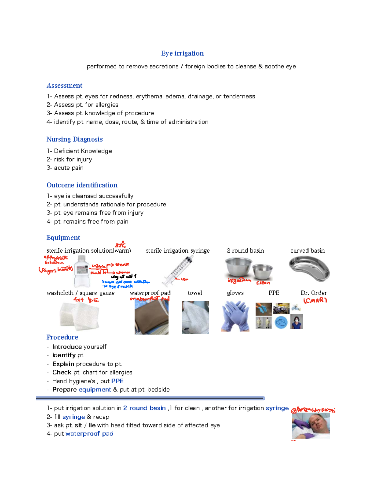 10 - Eye Irrigation Procedure: Nursing Assessment & Care (Nursing ...