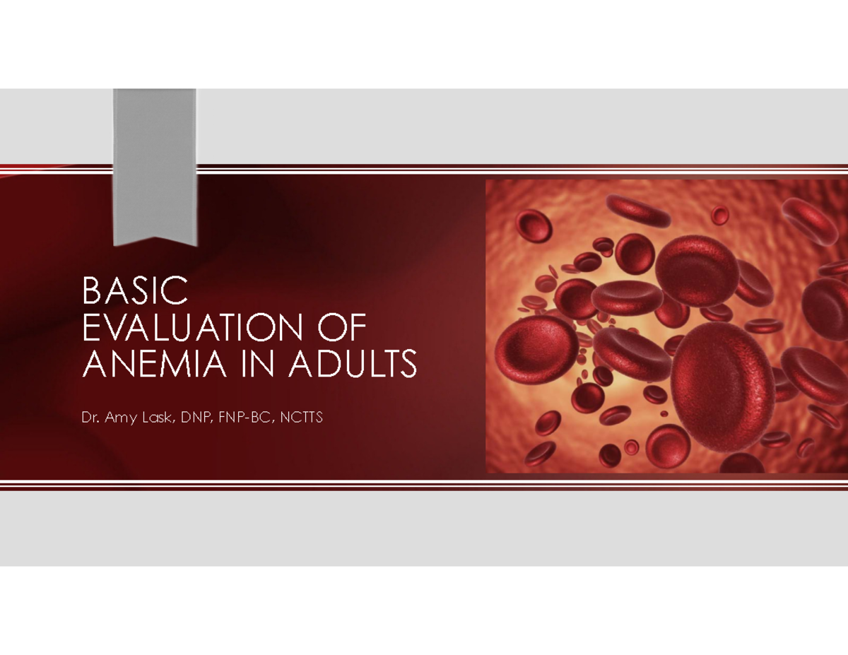 Basic Evaluation of Anemia in Adults: Symptoms & Treatments Overview ...
