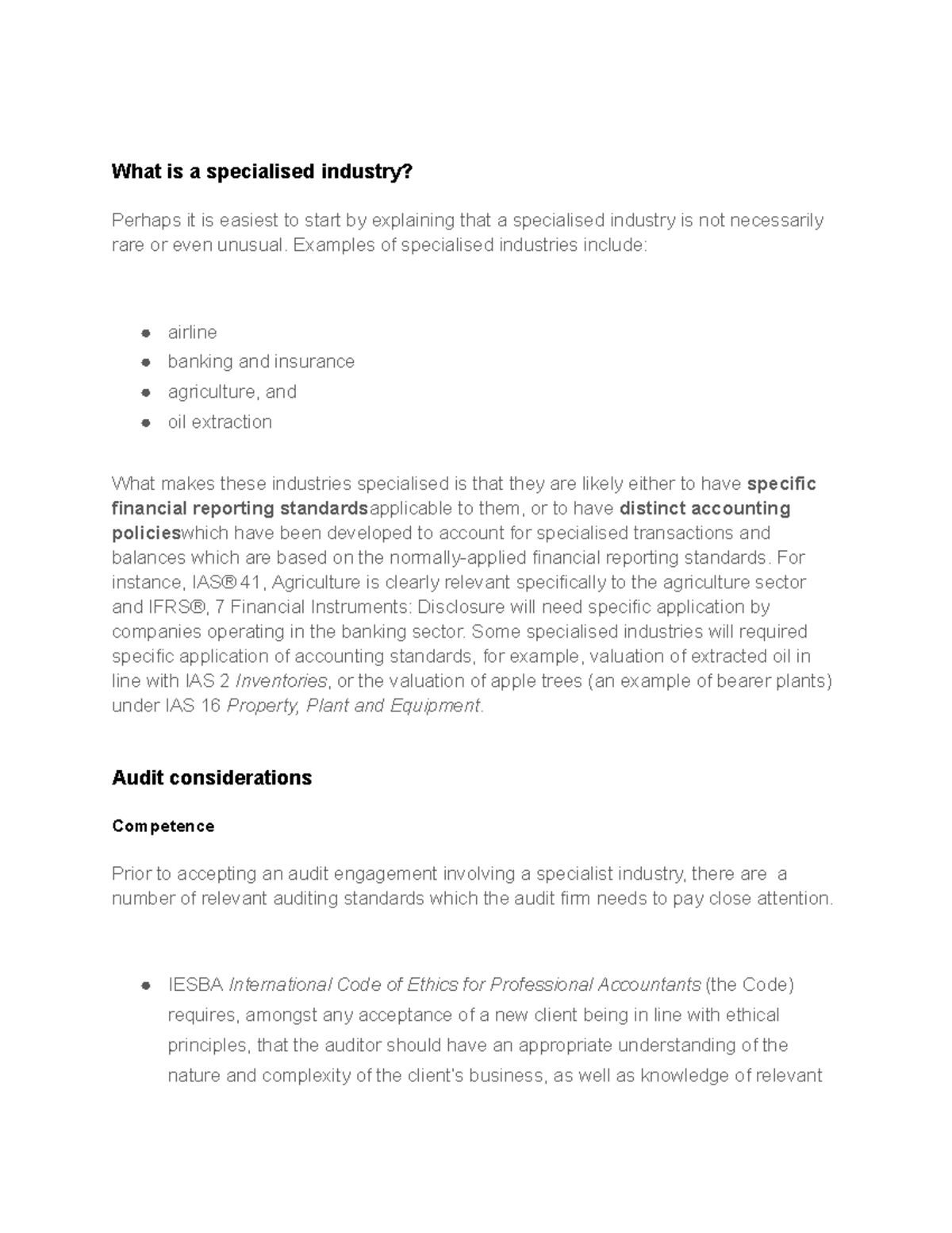 A - Specialized Industries: Understanding Unique Accounting Standards ...