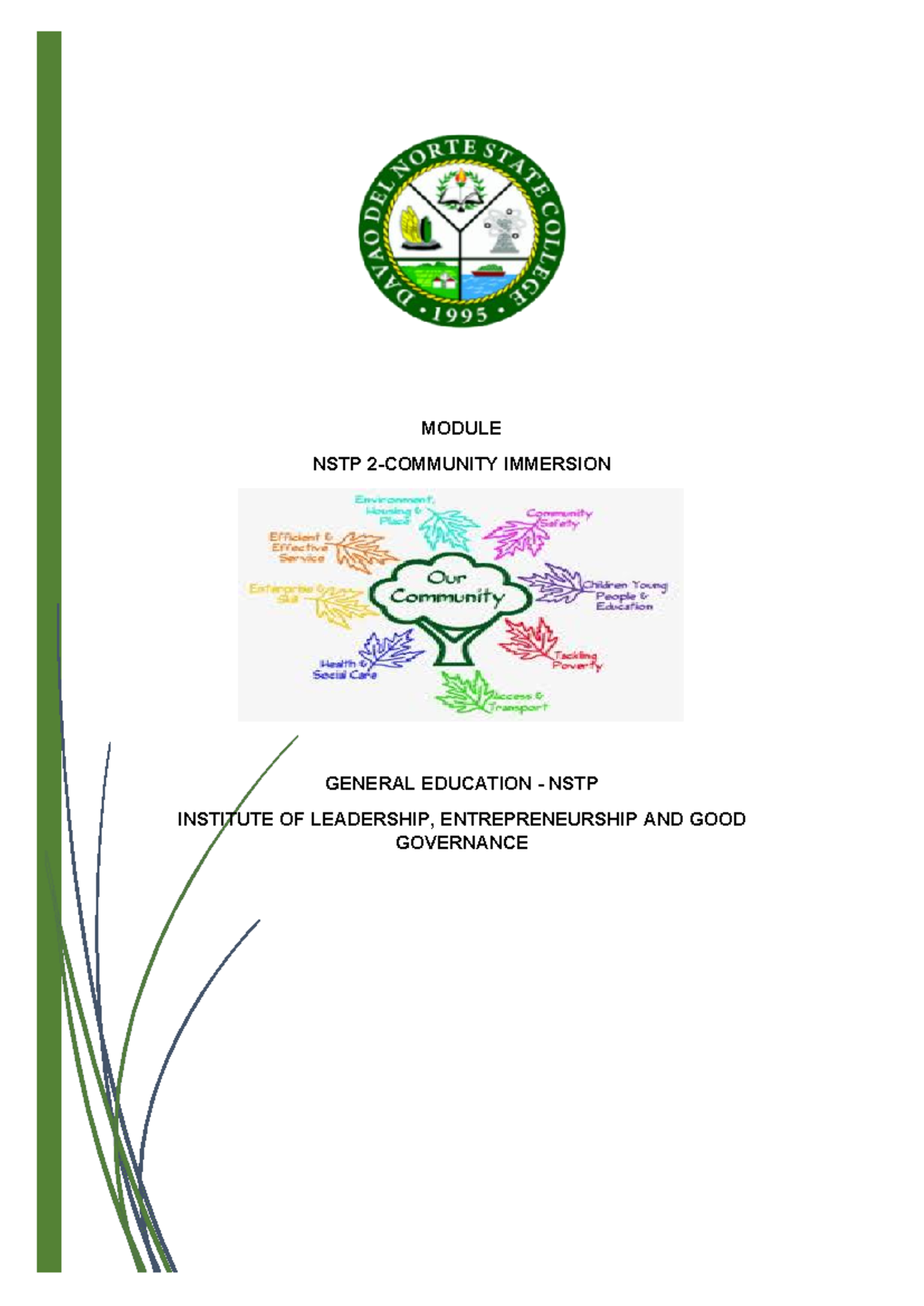 NSTP 2 - Community Immersion Course Syllabus and Overview - Studocu