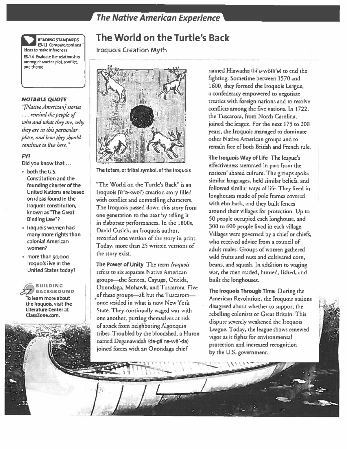 The Iroquois Creation Myth: Insights from "The World on the Turtle's ...