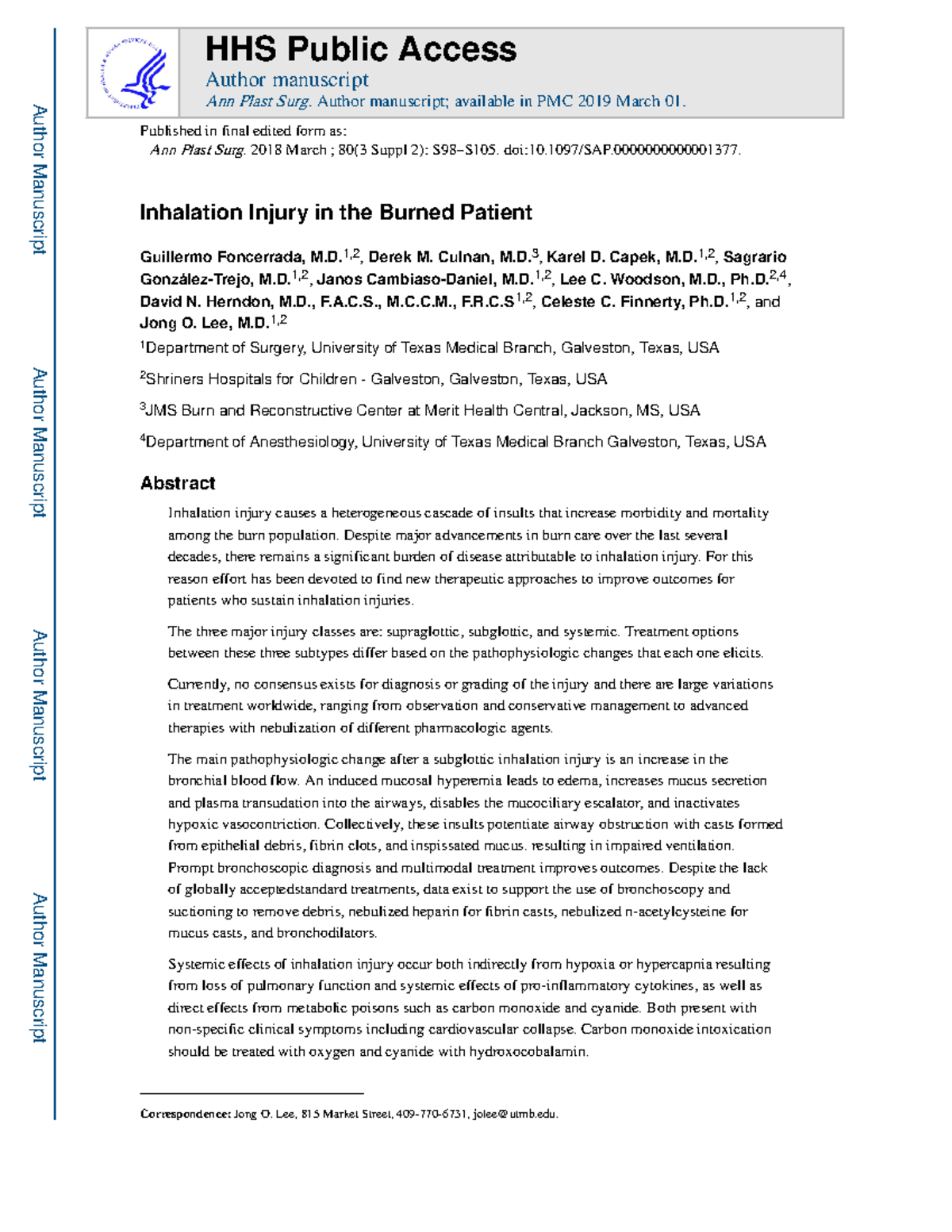Inhalation Injury Management in Burn Patients: Insights and Approaches ...