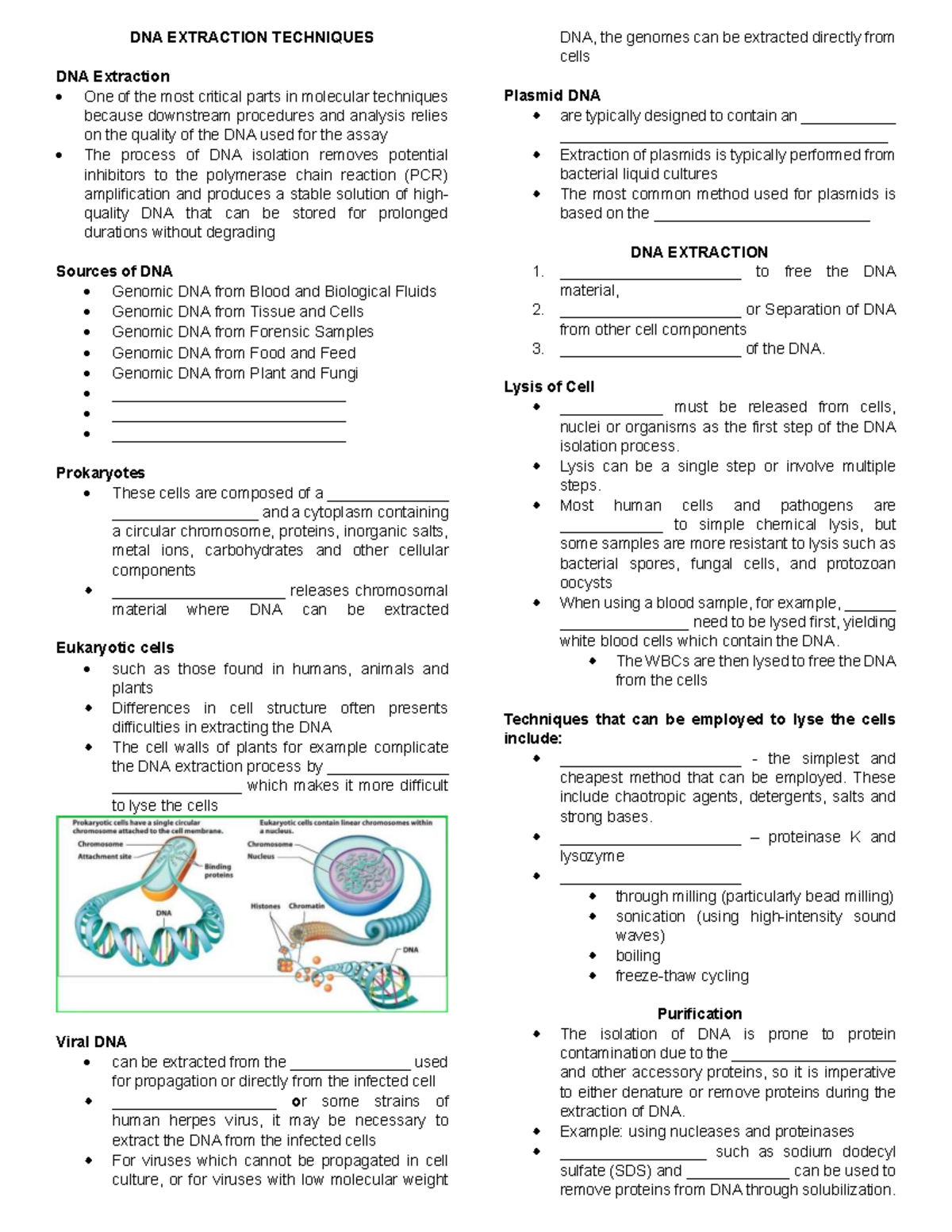DNA EXTRACTION TECHNIQUES: Comprehensive Overview and Methods - Studocu