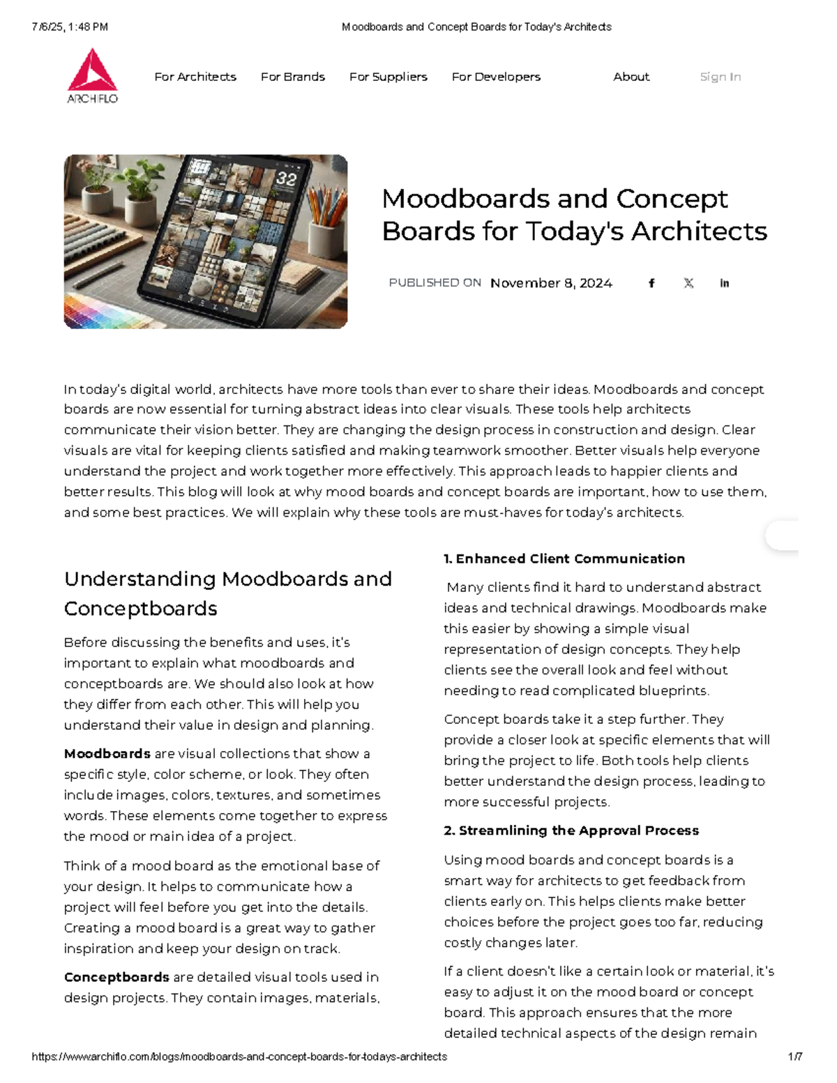 Moodboards and Concept Boards for Architects: Enhancing Design ...