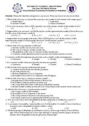 Math 10 Q3 Mod 6 Illustrating Events and Union and Intersection of Events - 10 Mathematics ...