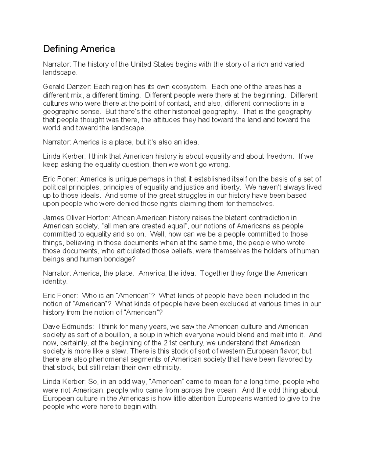 Defining America: A Historical Perspective on Identity - Studocu