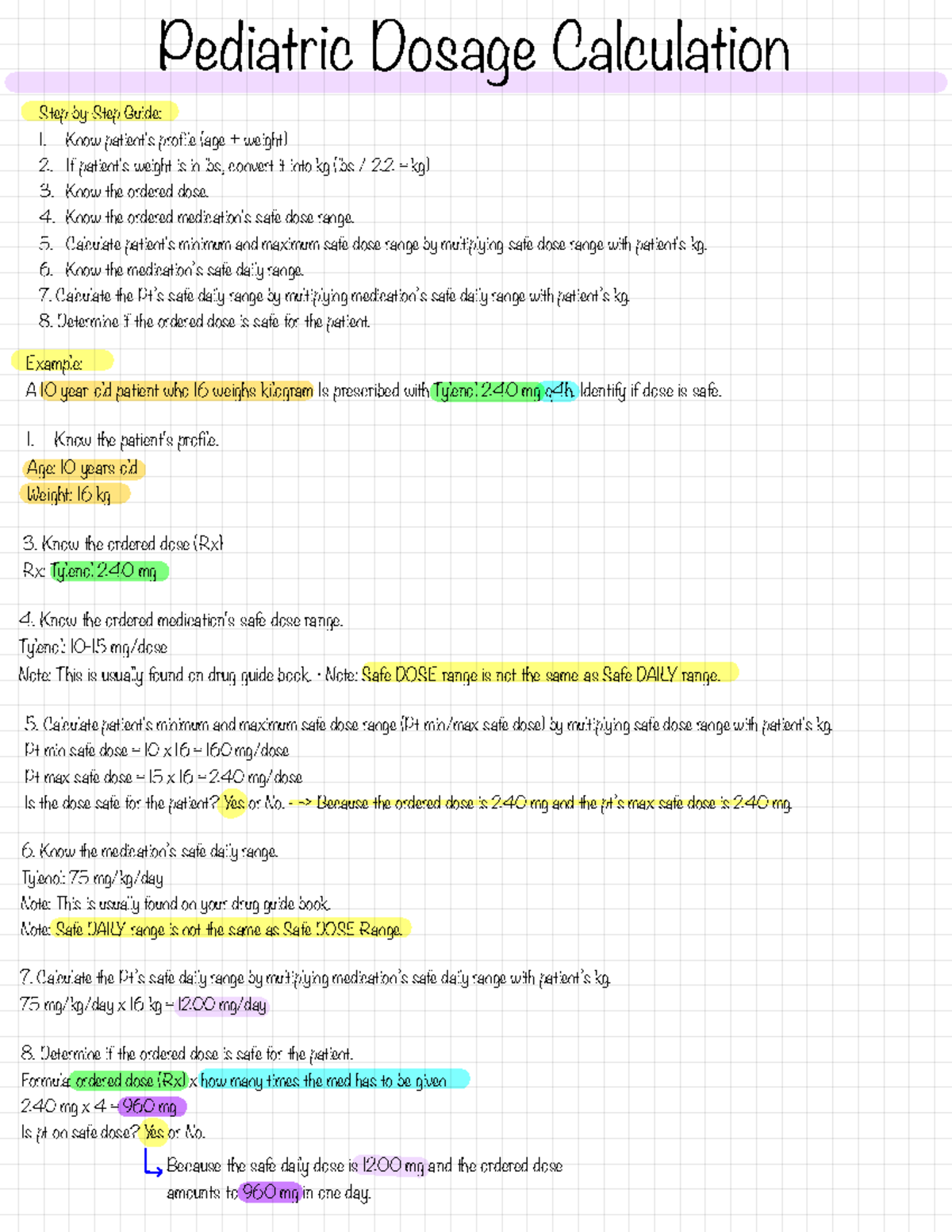 Pediatric Dosage Calculation Guide: Ensuring Safe Dosing for Kids - Studocu
