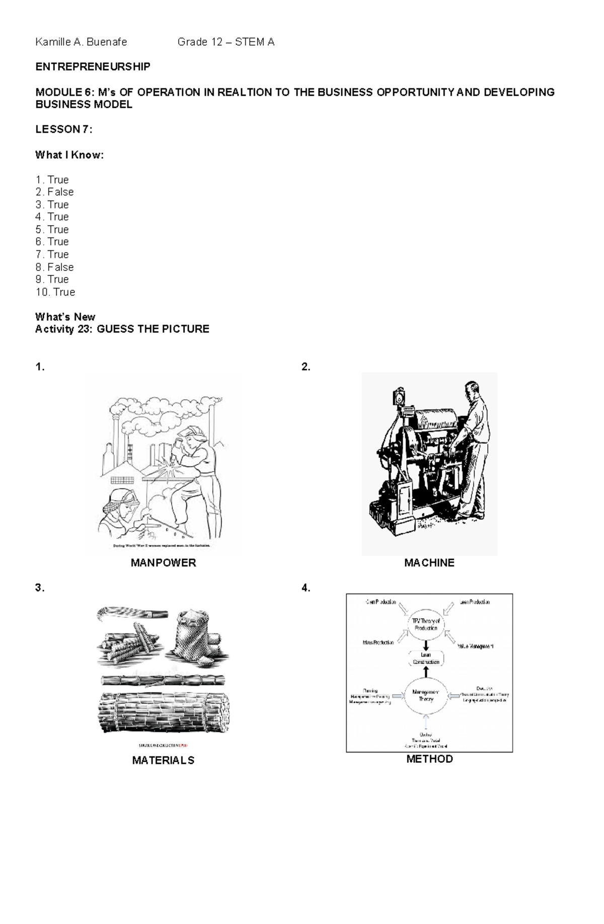 ENTREP 12 STEM: Business Plan & Operations - Week 4 Notes - Studocu
