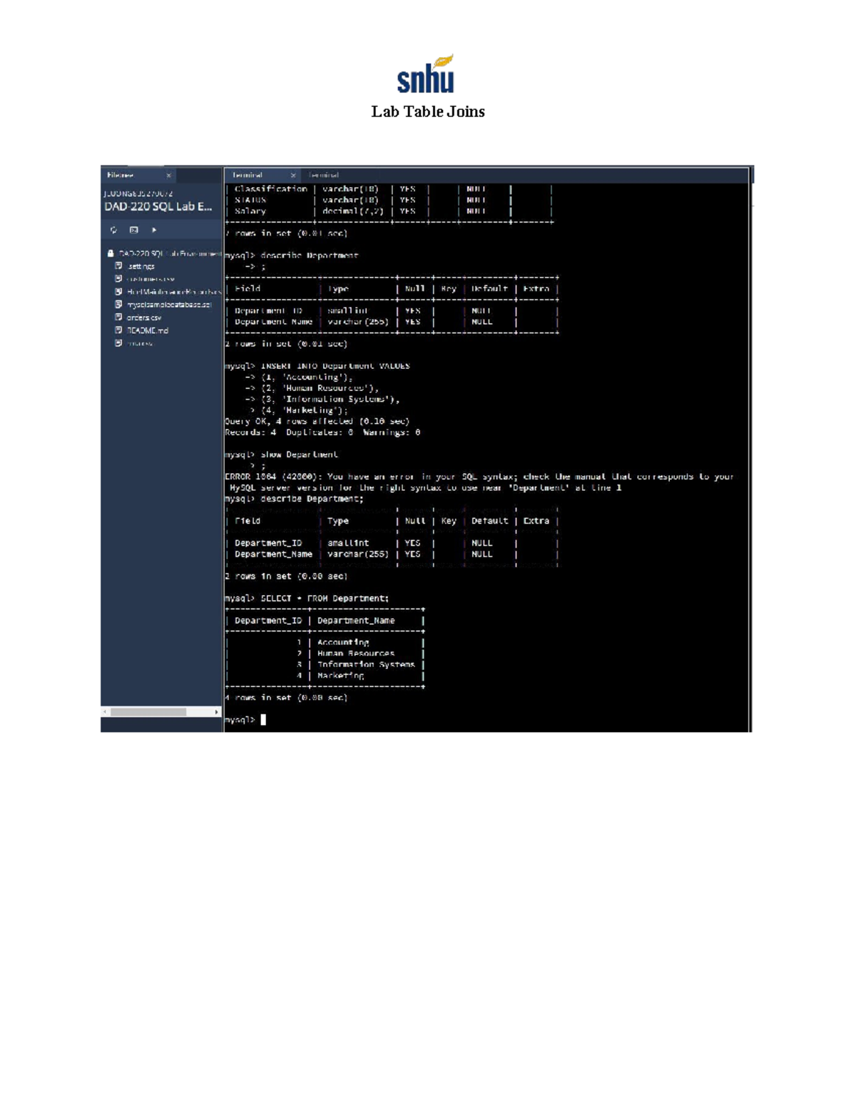 3-2 Lab Table Joins: Utilizing INNER JOINs in SQL Queries - Studocu