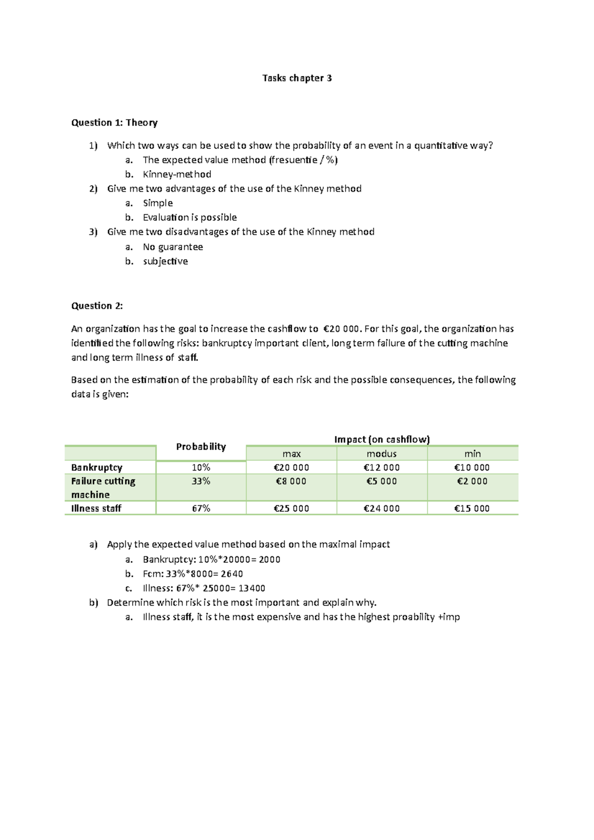 Tasks chapter 3: theorie + 2 oefeningen - Tasks chapter 3 Question 1 ...