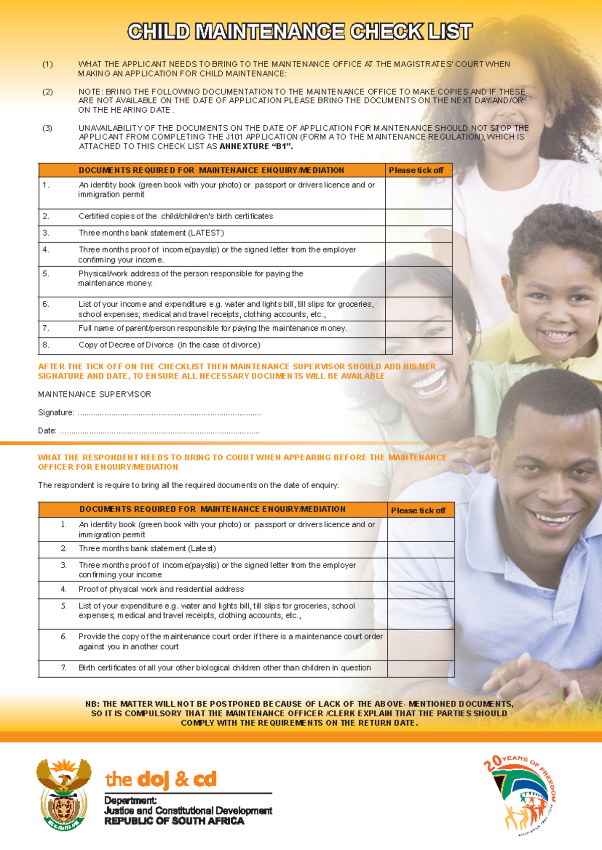 Child Maintenance Application Checklist - Law Document - Studocu
