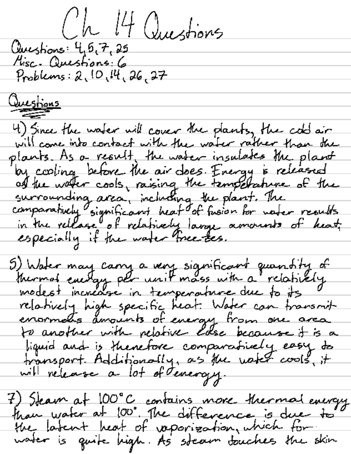 Ch 14 Questions & Problems - Ch14 Questions Questions : 4 , 5 , 7 , 25 ...