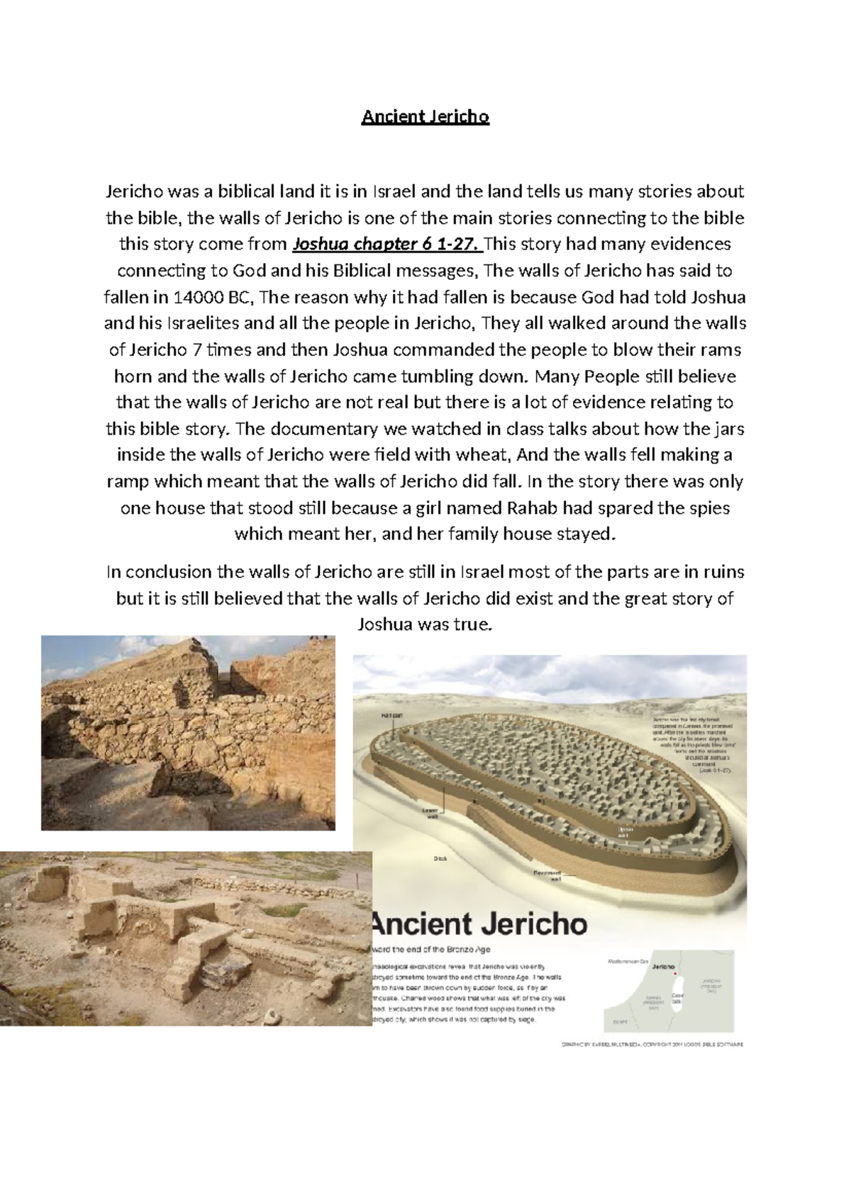 Ancient Jericho: Biblical Significance and Historical Evidence - Studocu