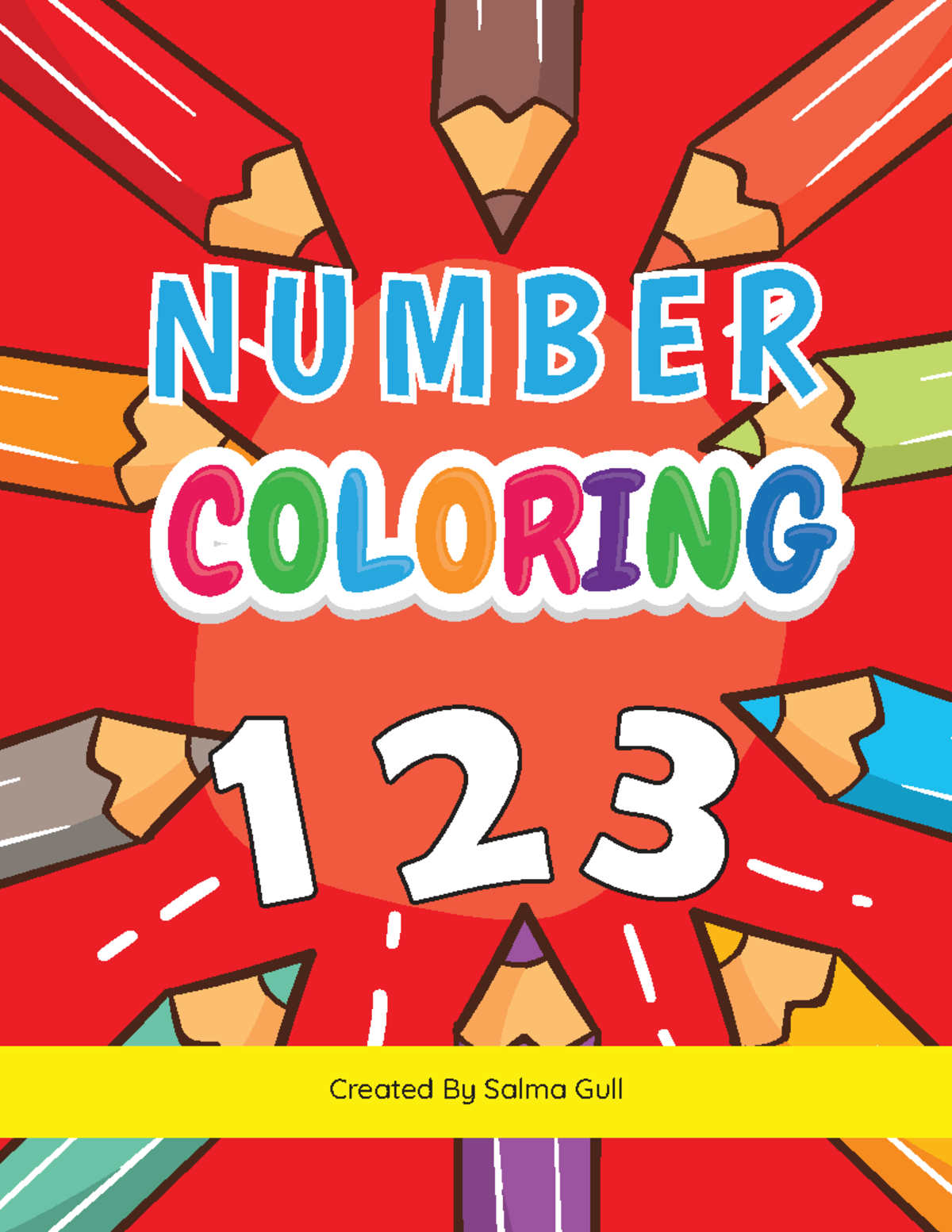 Number Coloring - kids writing exercise - KidGarden 1 - 2 3 1 Created ...