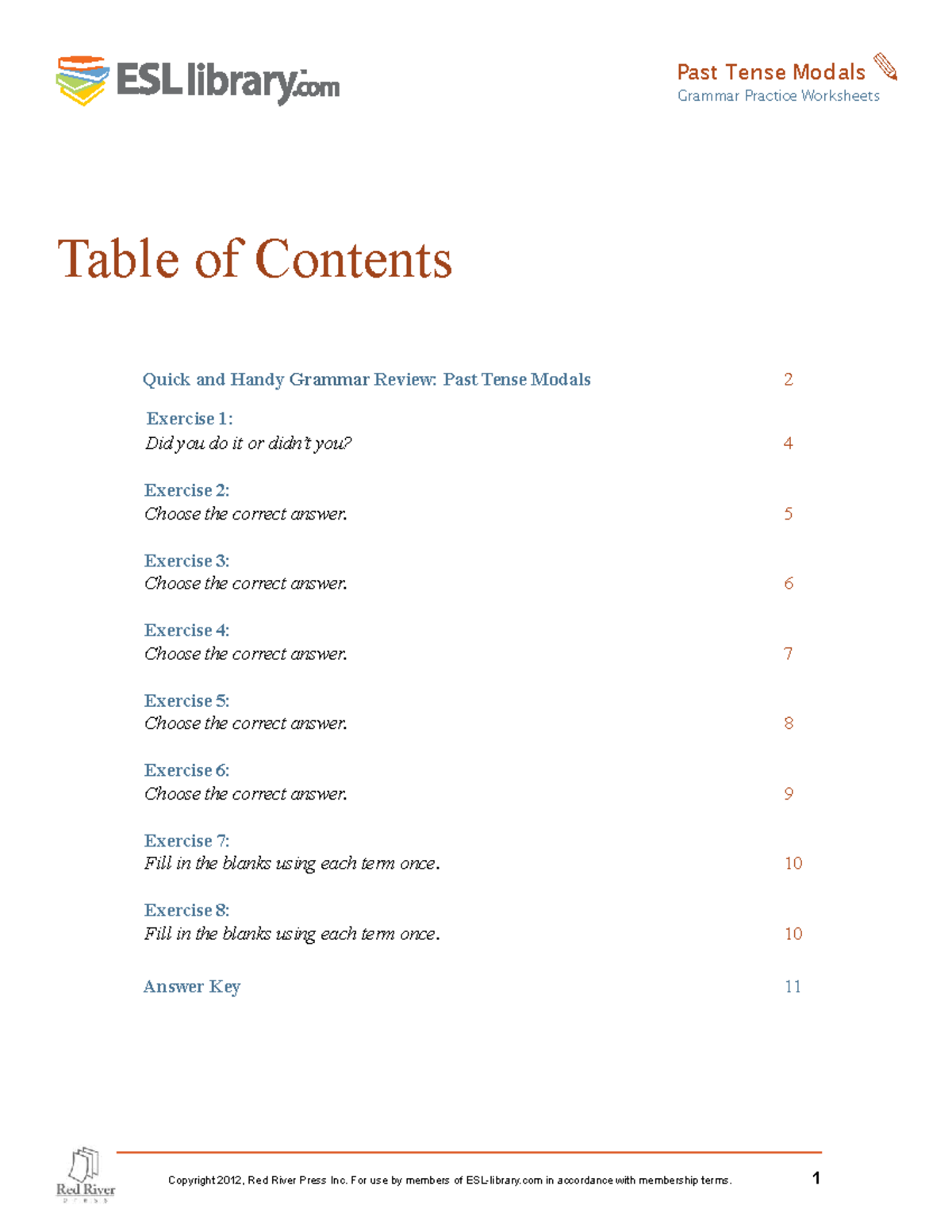 Past Tense Modals Practice Worksheets for Adult ESL Learners - Studocu