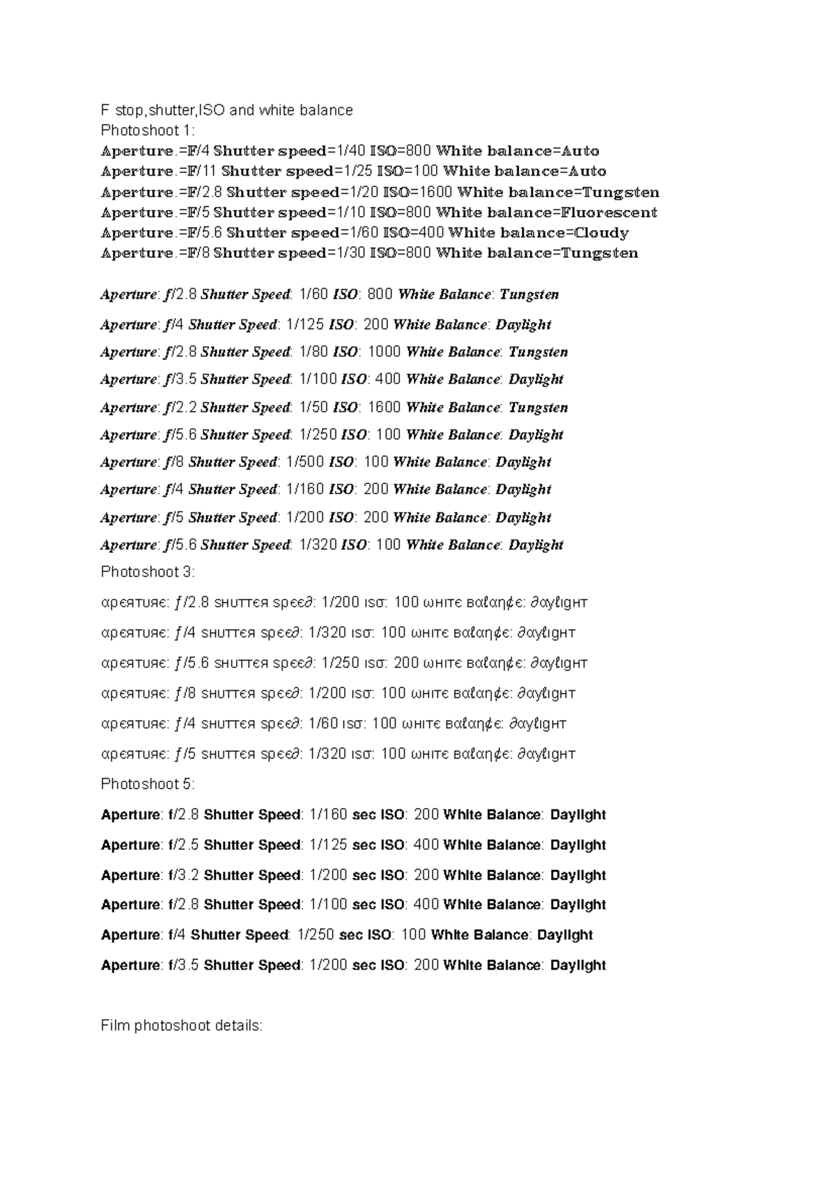 Photography Techniques: F-stop, Shutter, ISO & White Balance (CRIM 101 ...