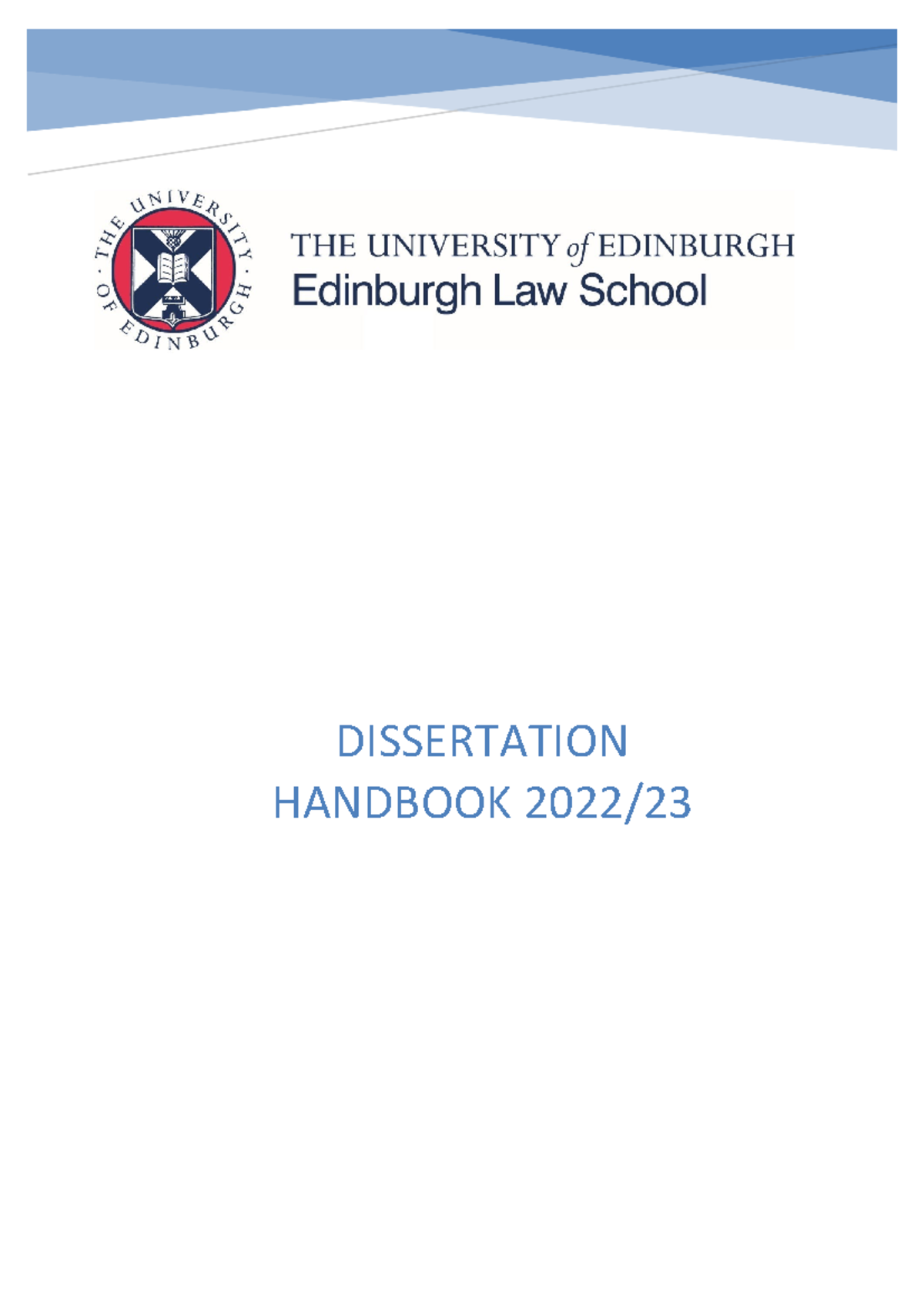 Dissertation Handbook 22-23: Essential Guide for Students - Studocu