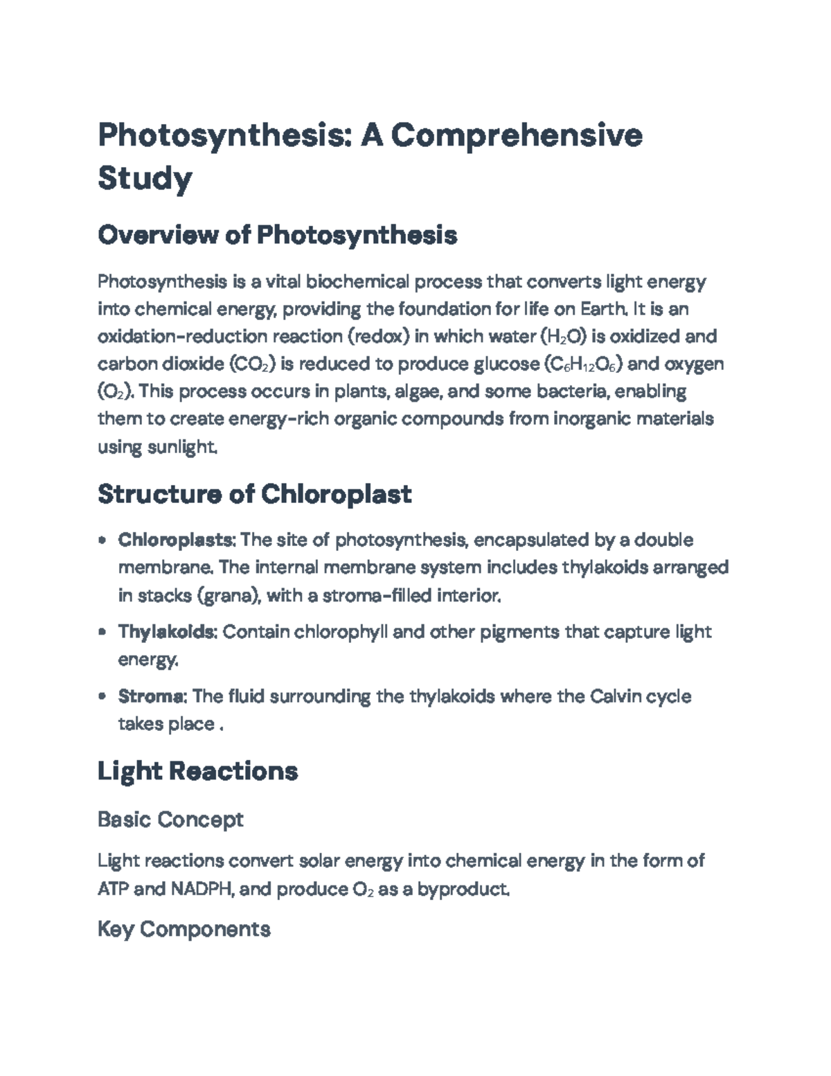 Photosynthesis Overview: Light Reactions and the Calvin Cycle ...