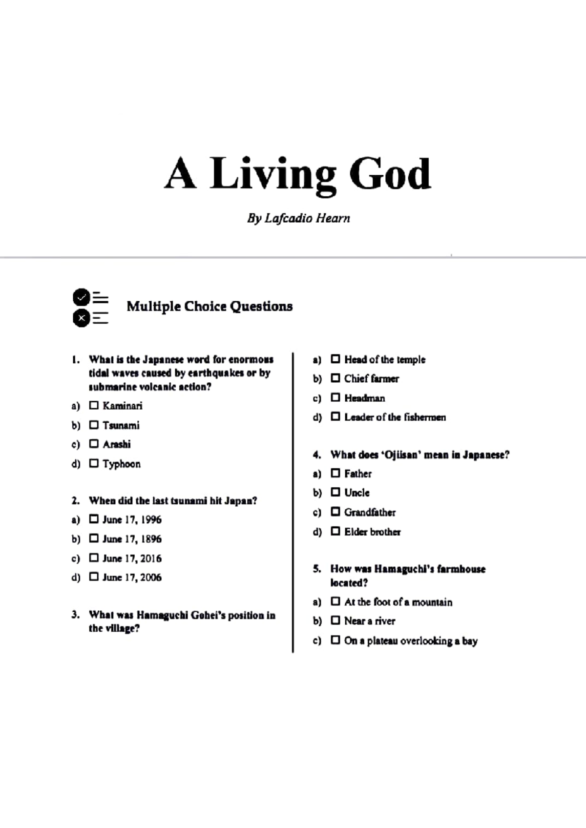 A Living God: Analyzing Hamaguchi's Sacrifice and Wisdom in 1896 ...