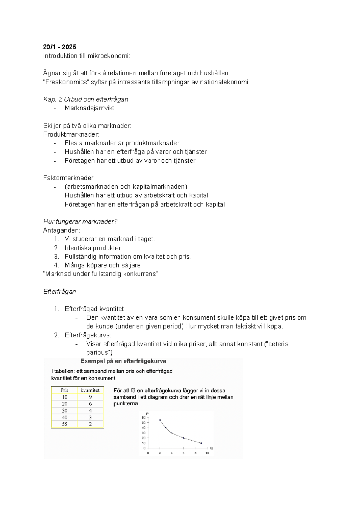 Mikroekonomi - gogogaga ge mig premium nu - 20/1 - 2025 Introduktion ...