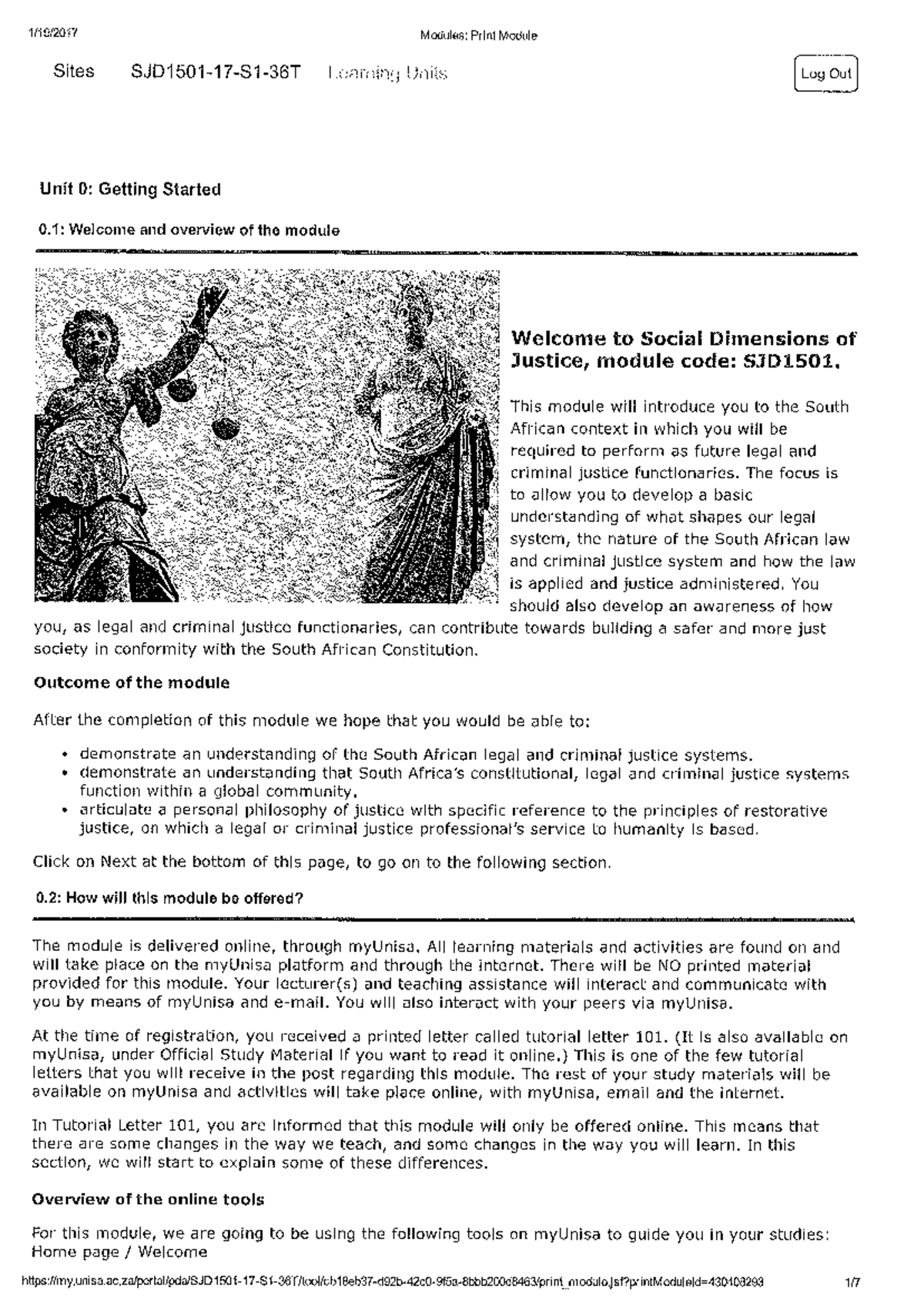 SJD1501: Introduction to Social Dimensions of Justice - Module Overview ...