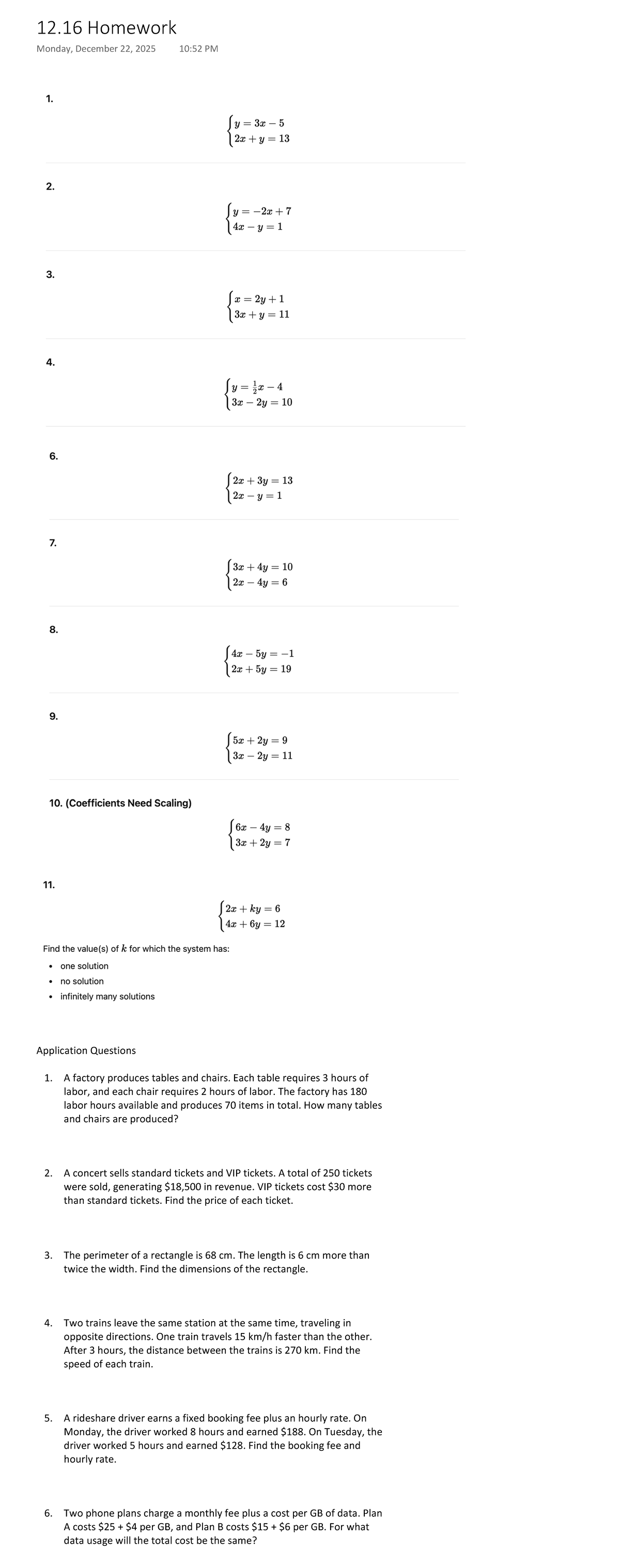 12.16 Homework: Solving Application Questions and Equations - Studocu