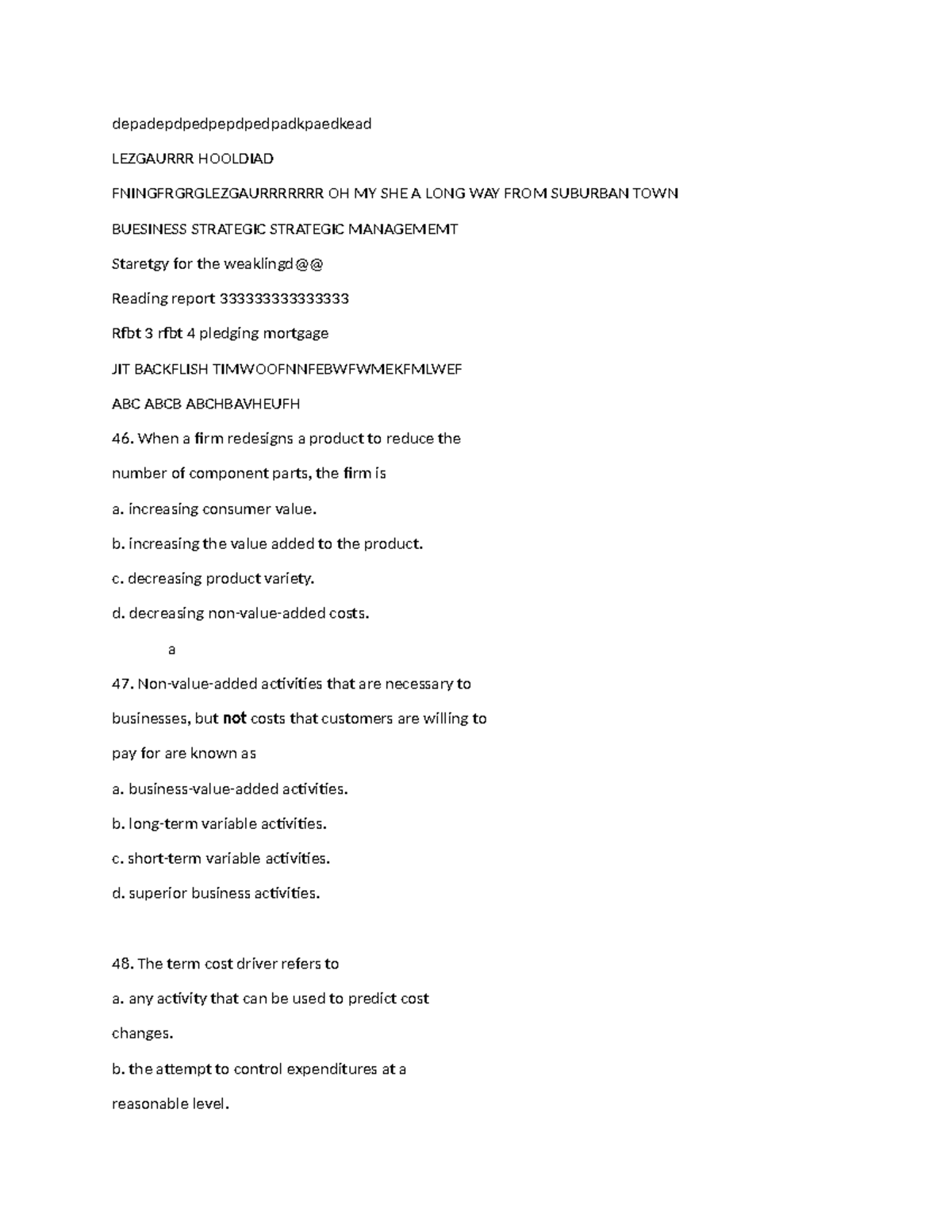 Strategic Management Reading Report 48 - Key Concepts and Questions ...