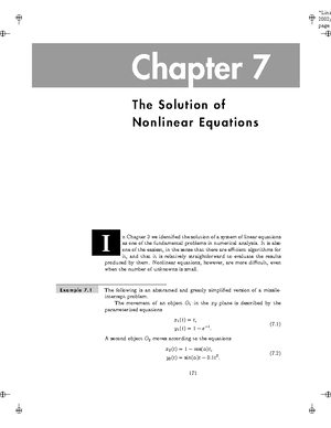 Lecture 1 Notes numerical analysis - SMA 3219 INT RODUCTION 70 ...