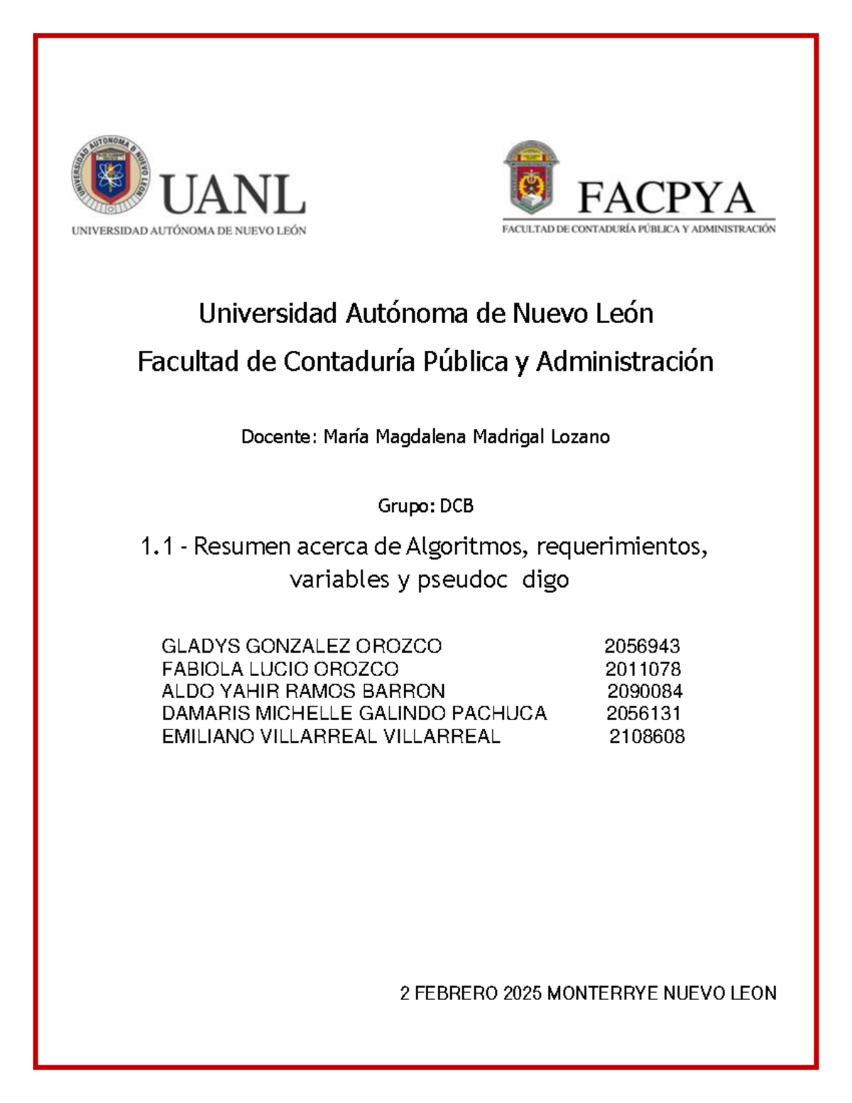 ACT1.1 - Algoritmos, Requerimientos y Pseudocódigo en Contabilidad ...