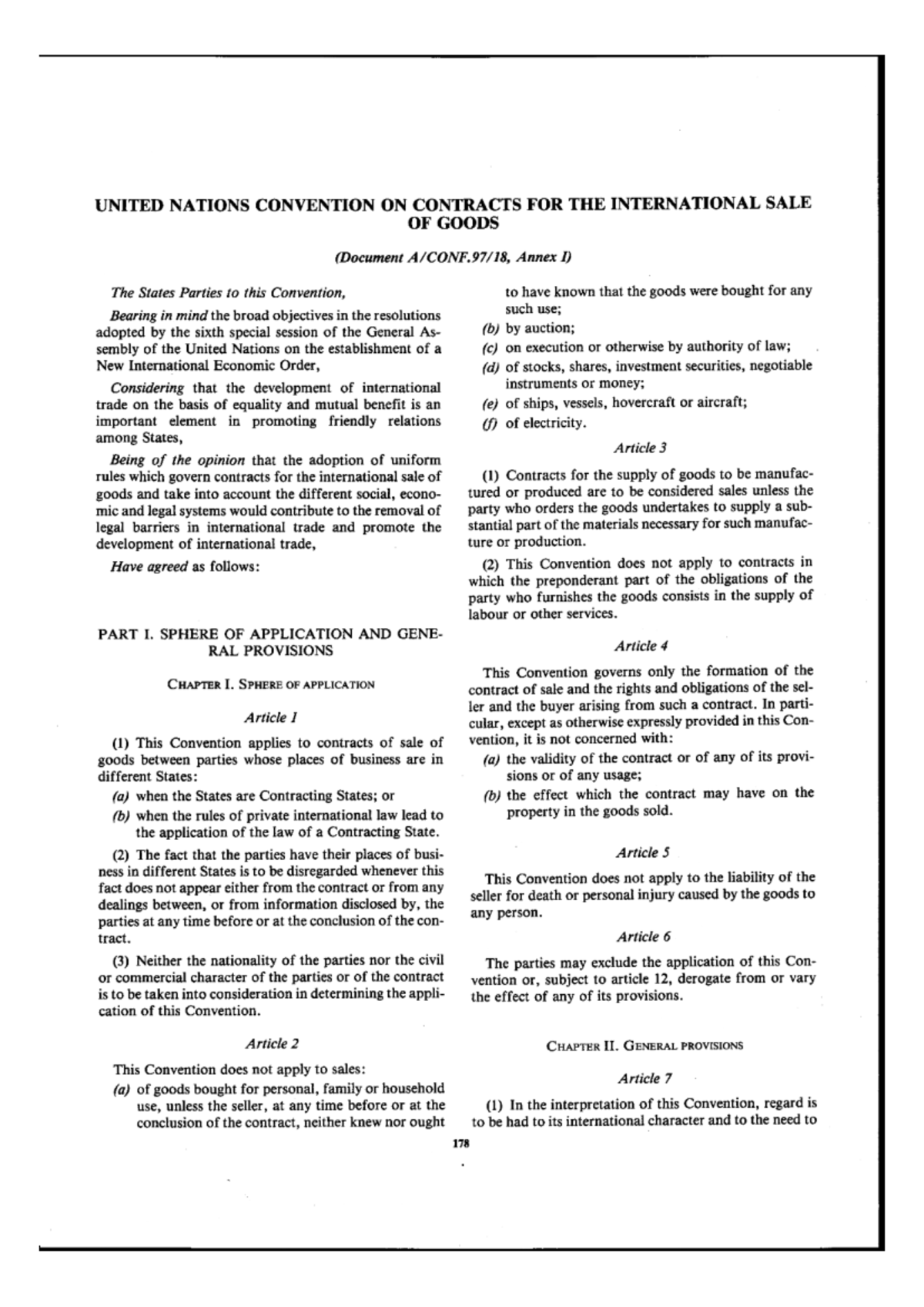 CISG Overview: Key Articles of the United Nations Convention on ...