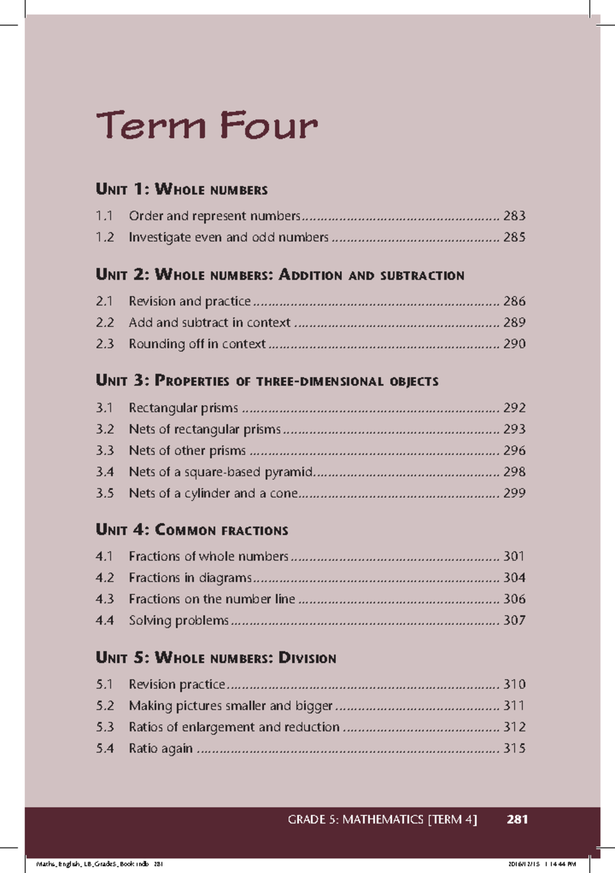 Grade 5 Maths T 4 - leacture - Term Four 282 GrADe 5: MATheMATiCS [TerM ...