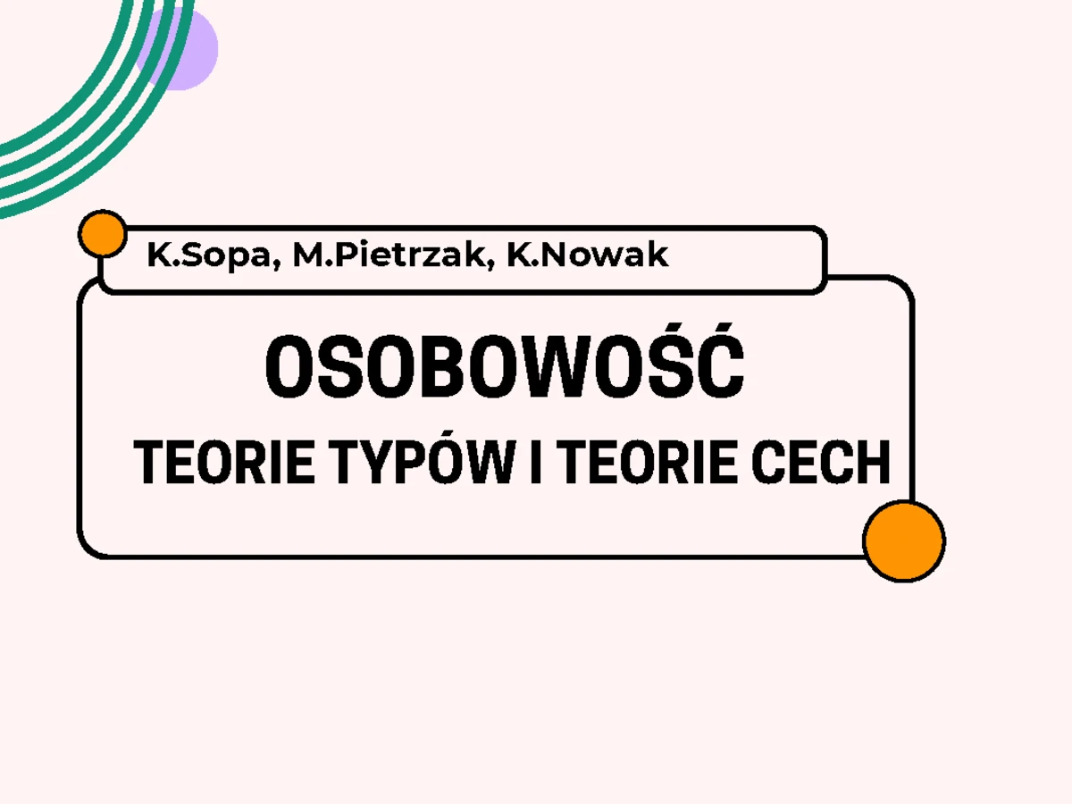 Osobowość: Teorie Typów i Cech - Wprowadzenie do Psychologii (PSY 101 ...