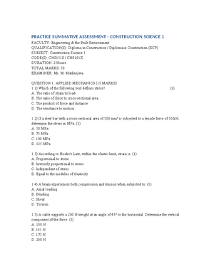 CNS150 - CPUT - construction science 1 - Studocu