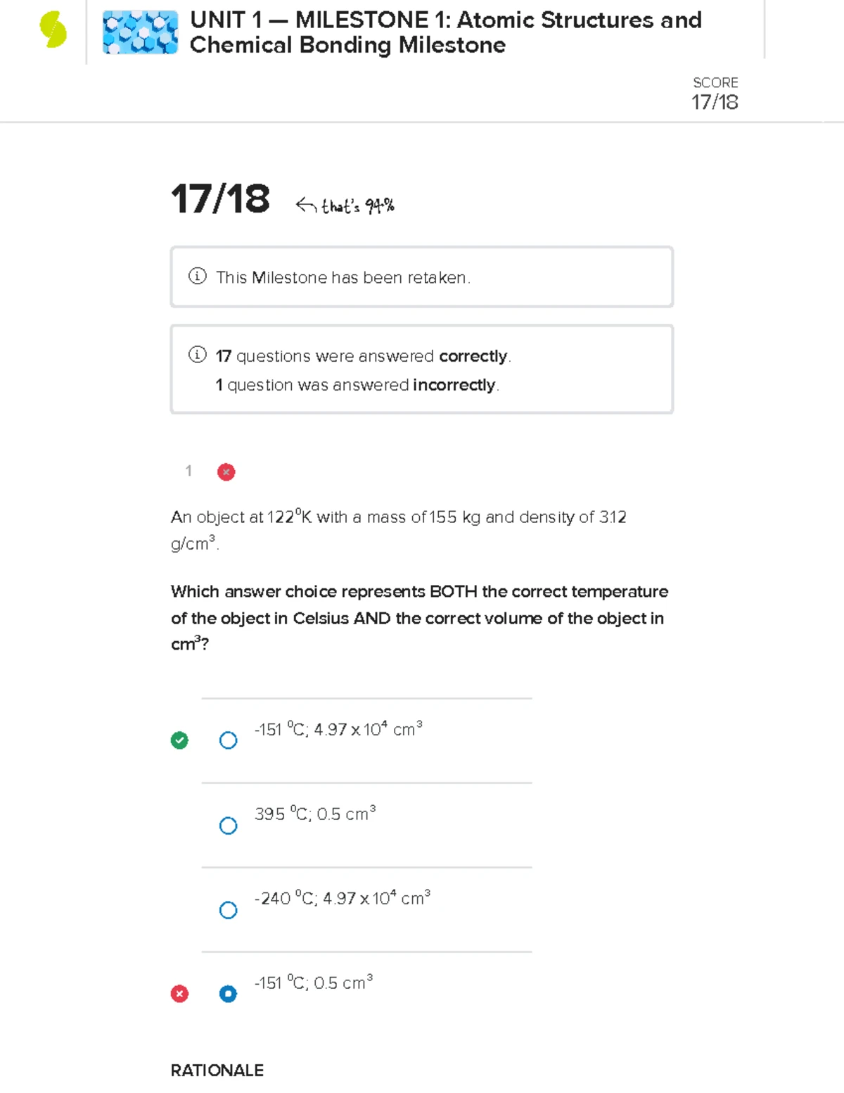 Chemistry Unit 1 Milestone 1: Atomic Structures & Bonding - Studocu