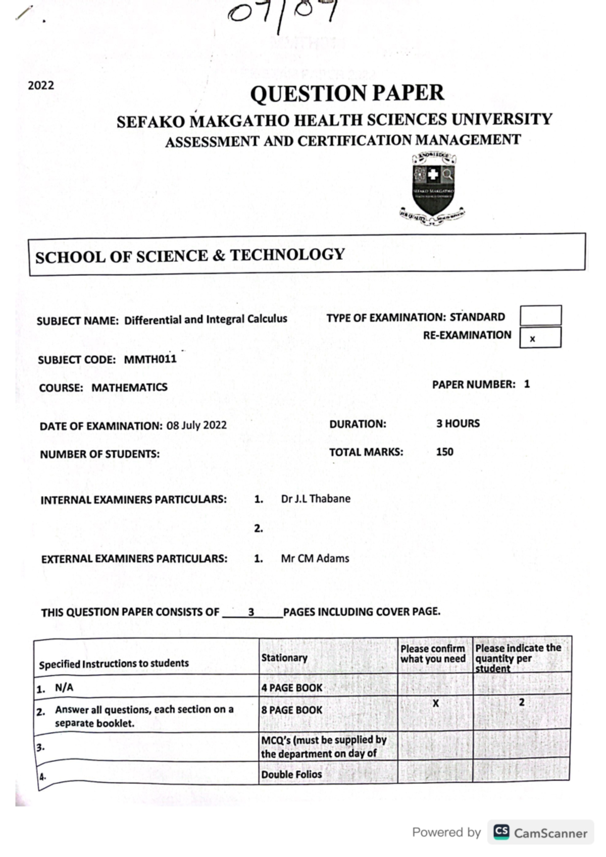 BSC 1 Exam Prep - Past Papers Practice Materials - Studocu