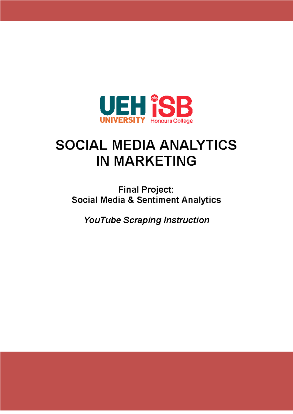 202526.S1 - SMAM Final Project: YouTube Comment Scraping Guide - Studocu