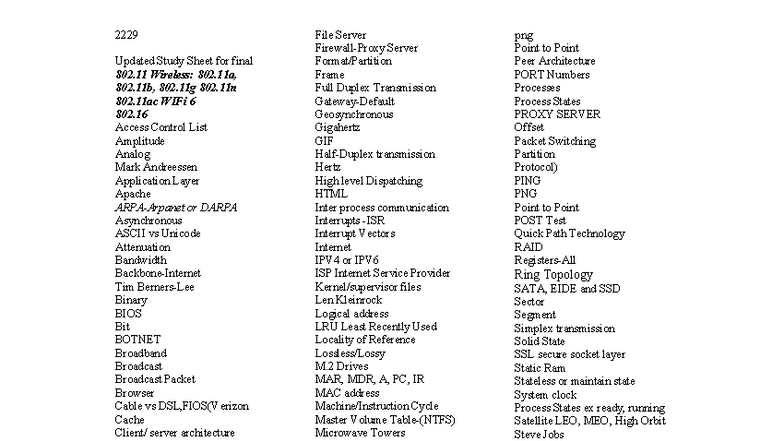 Final Exam Study Guide: Key Concepts in Networking (CS 802) - Studocu
