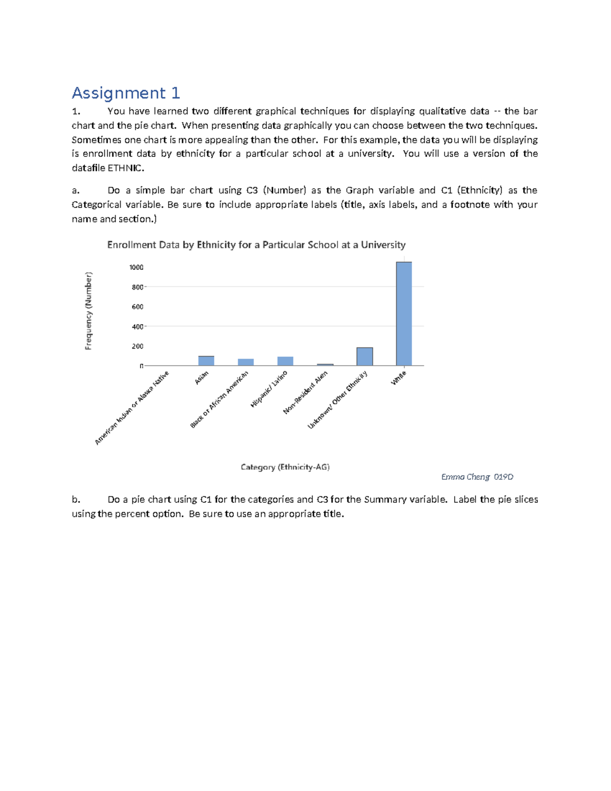 Stat 101 - Assignment 1: Graphical Techniques for Data Representation - Studocu