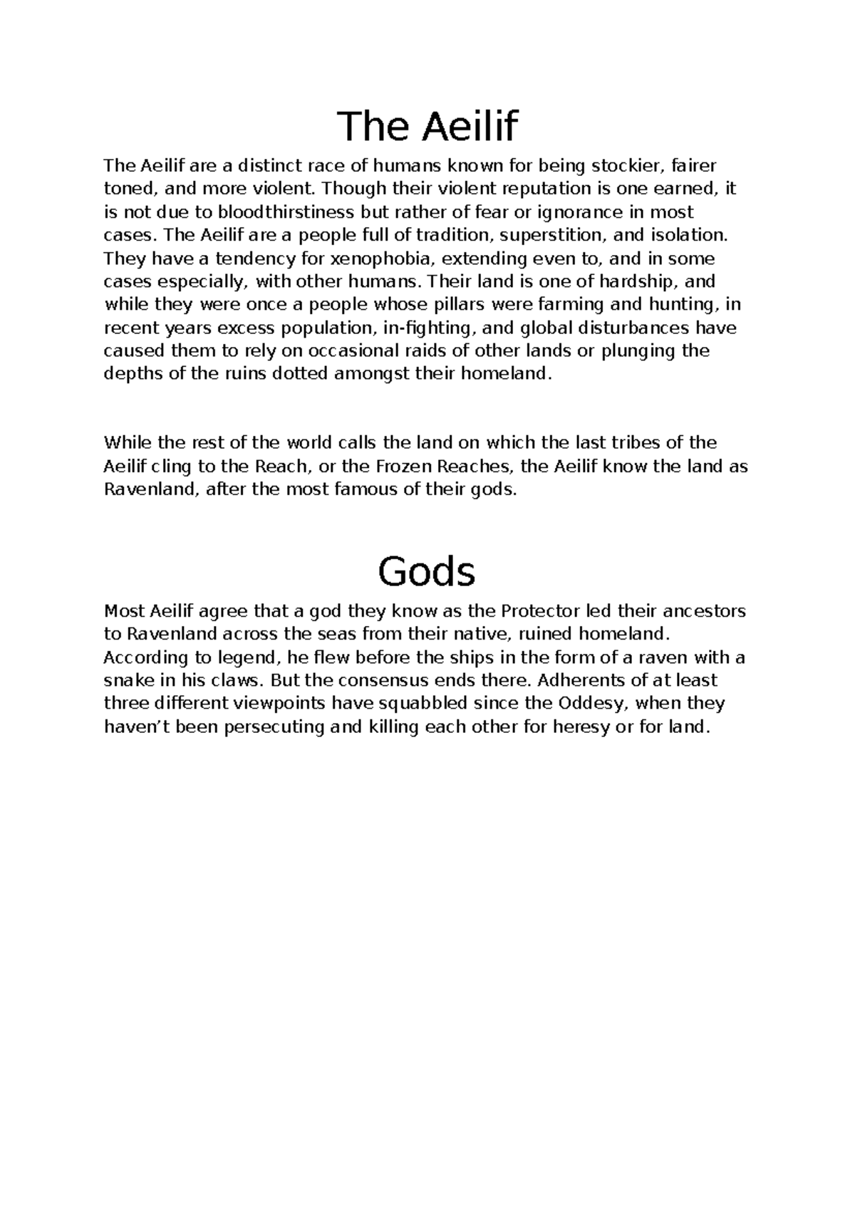 The Aeilif: A Study of Culture, Beliefs, and Traditions - Studocu