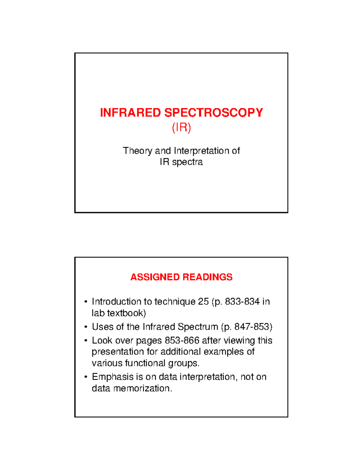 Infrared Spectroscopy (IR) Lecture Notes for Organic Chemistry - Studocu