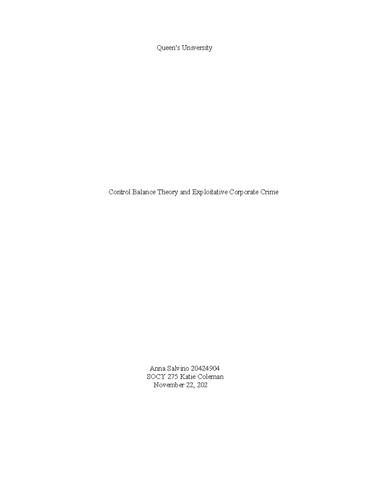 Theoretical Application of Control Balance Theory in Corporate Crime ...