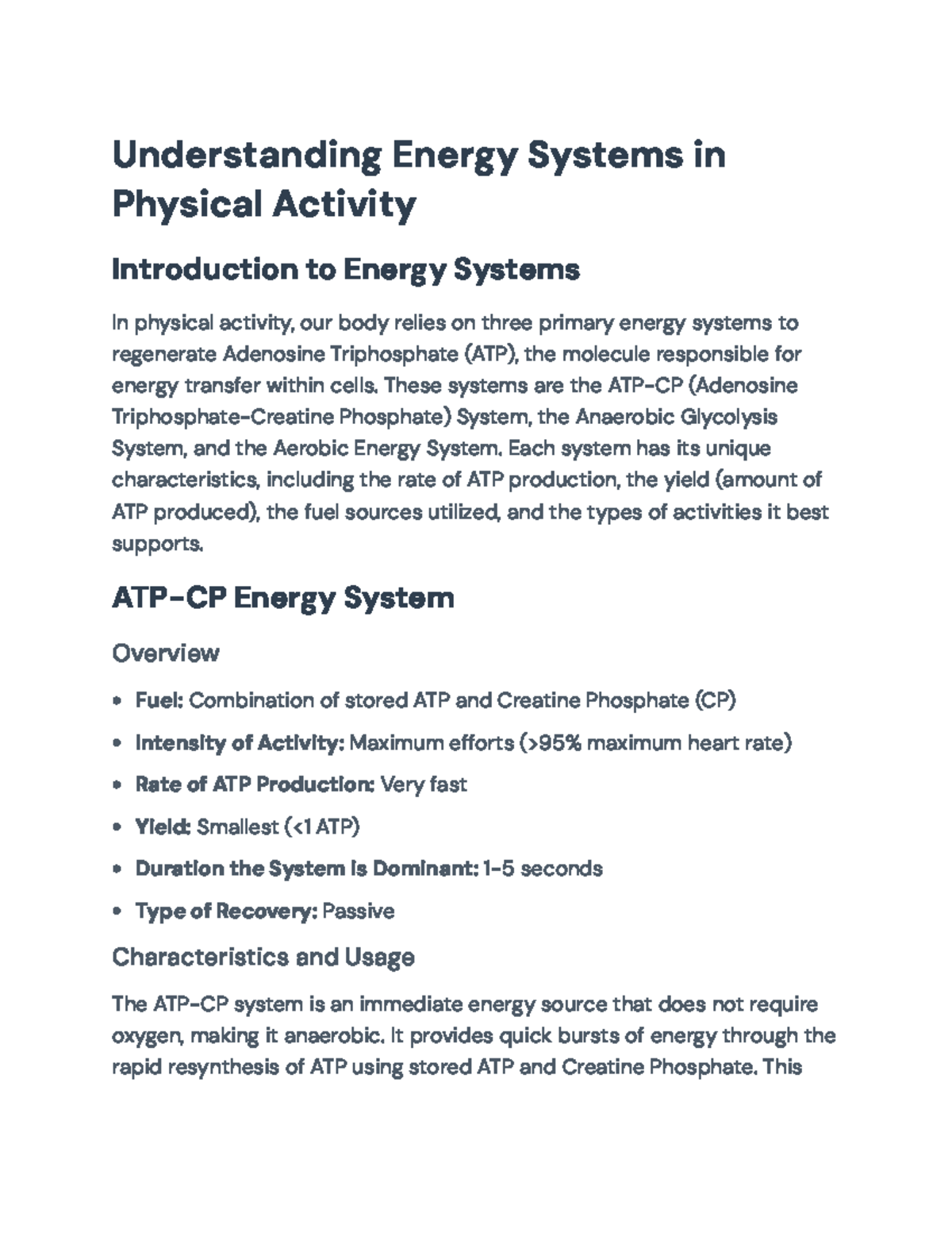 Understanding Energy Systems in Physical Activity: A Detailed Overview ...