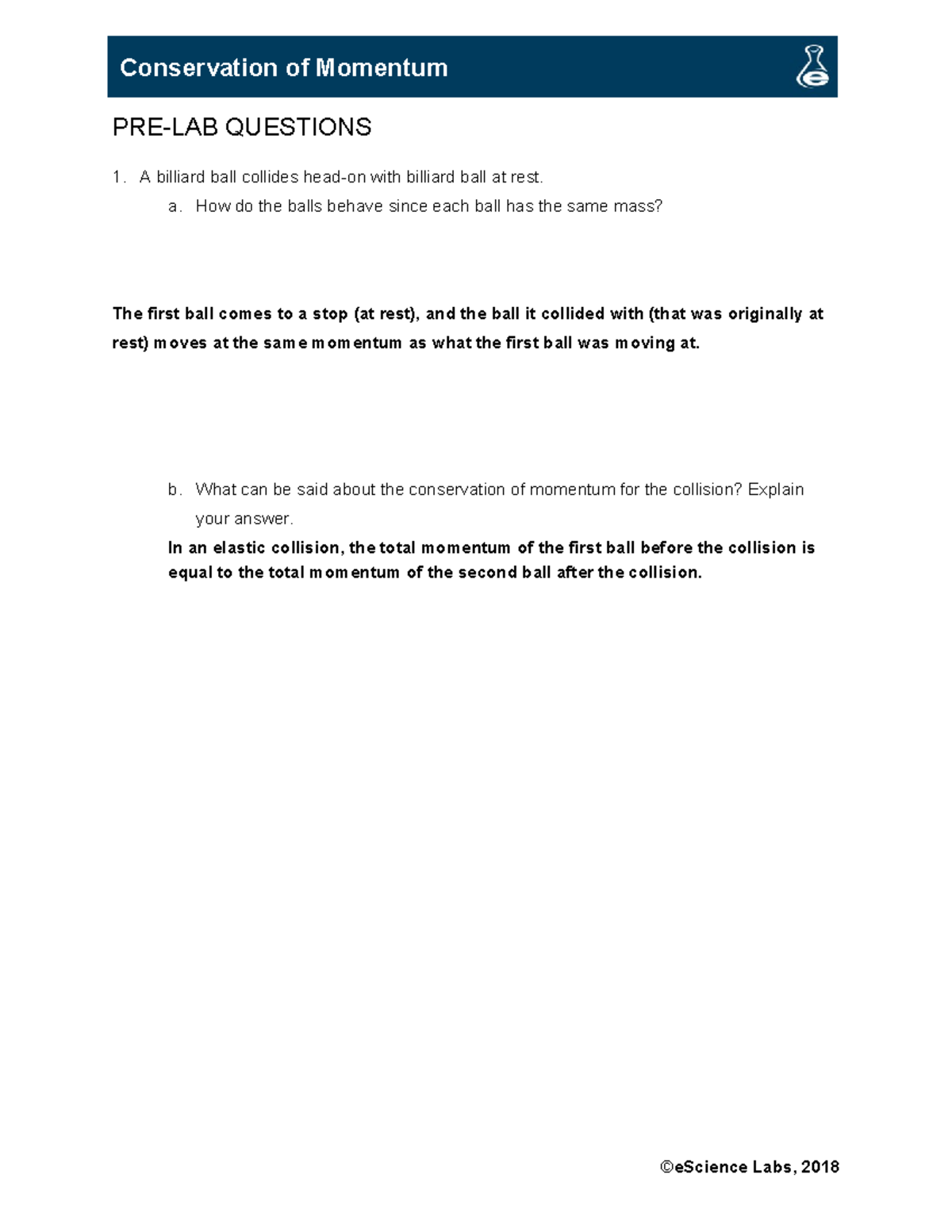 Conservation of Momentum Lab Report: Experiment & Observations - Studocu