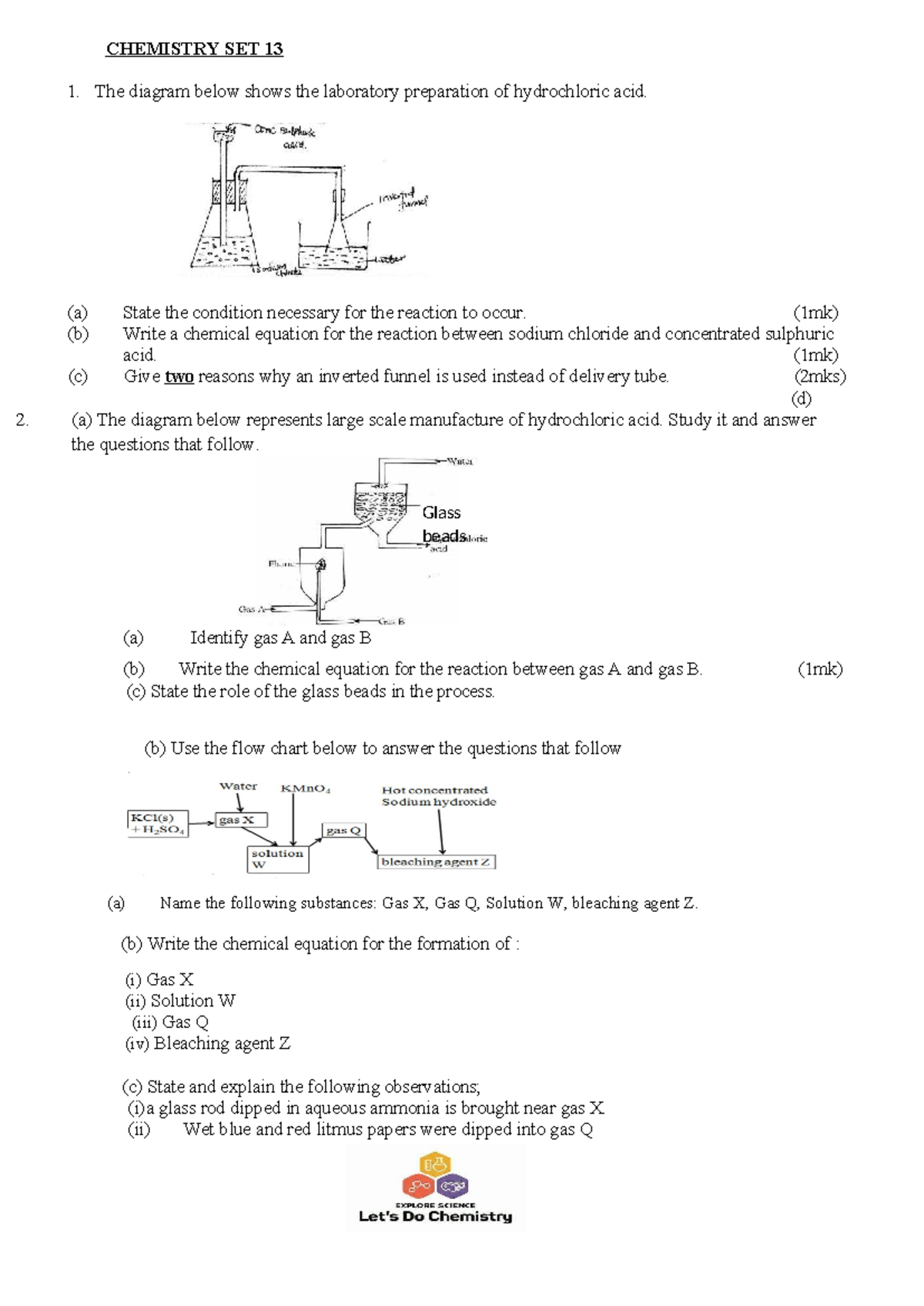 CHEM 13-14: Lab Prep & Reactions of Hydrochloric Acid - Studocu