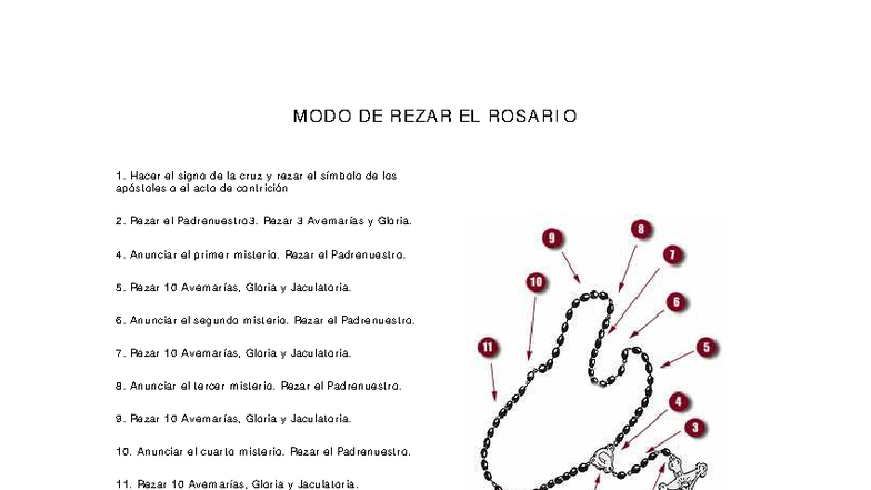 Guía Práctica para Rezar el Santo Rosario: Pasos y Oraciones - Studocu