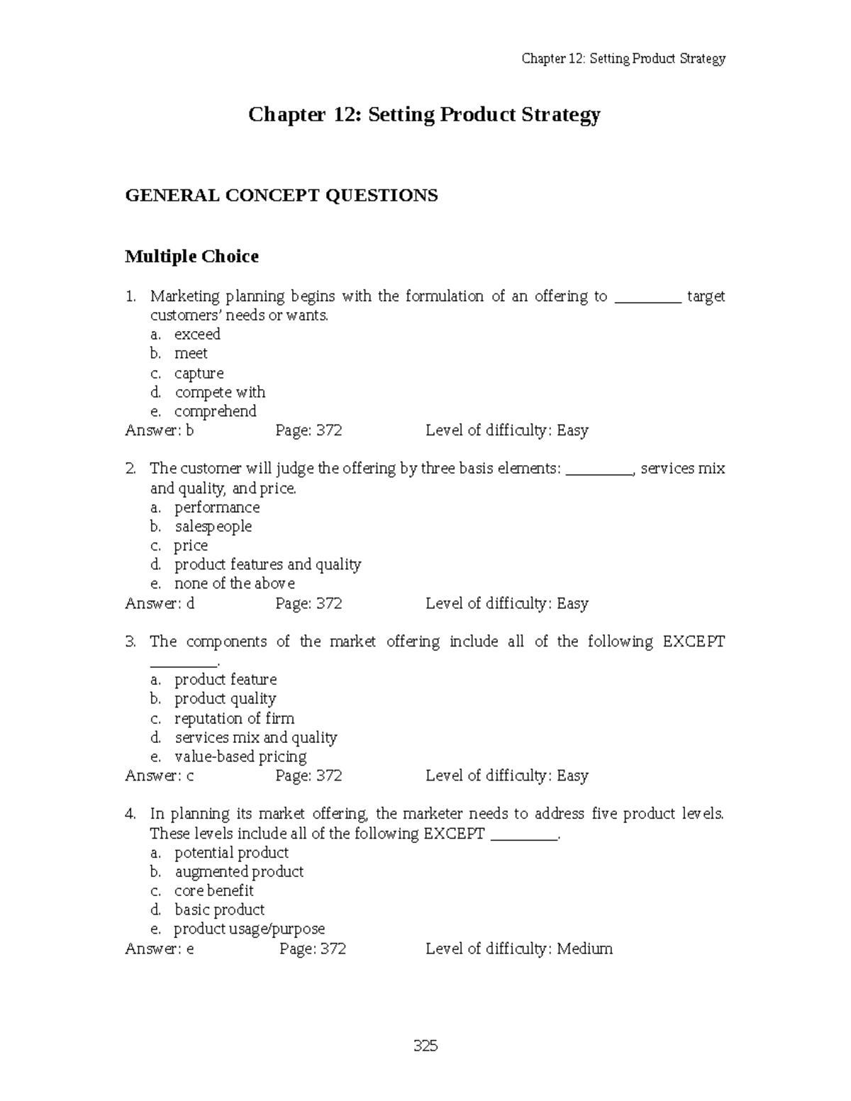 Chapter 12: Setting Product Strategy - General Concept Questions - Studocu
