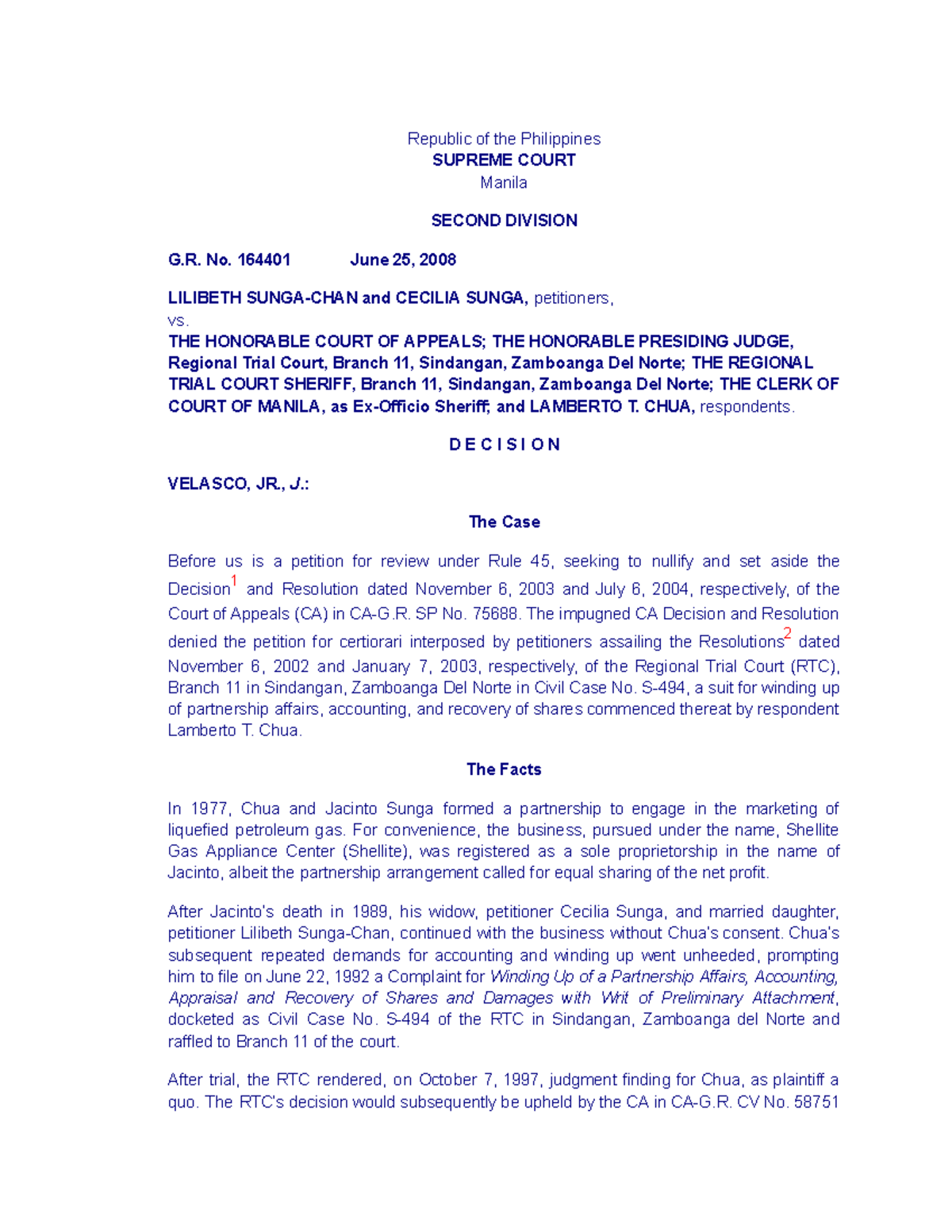 Lilibeth Sunga-CHAN and Cecilia Sunga - Republic of the Philippines ...