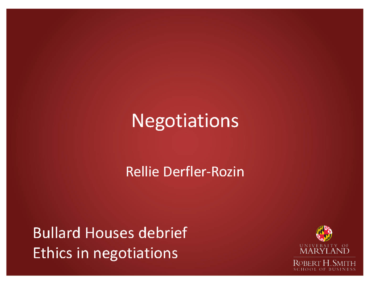 Negotiation Ethics and Strategies: A Comprehensive Guide (Course Code ...